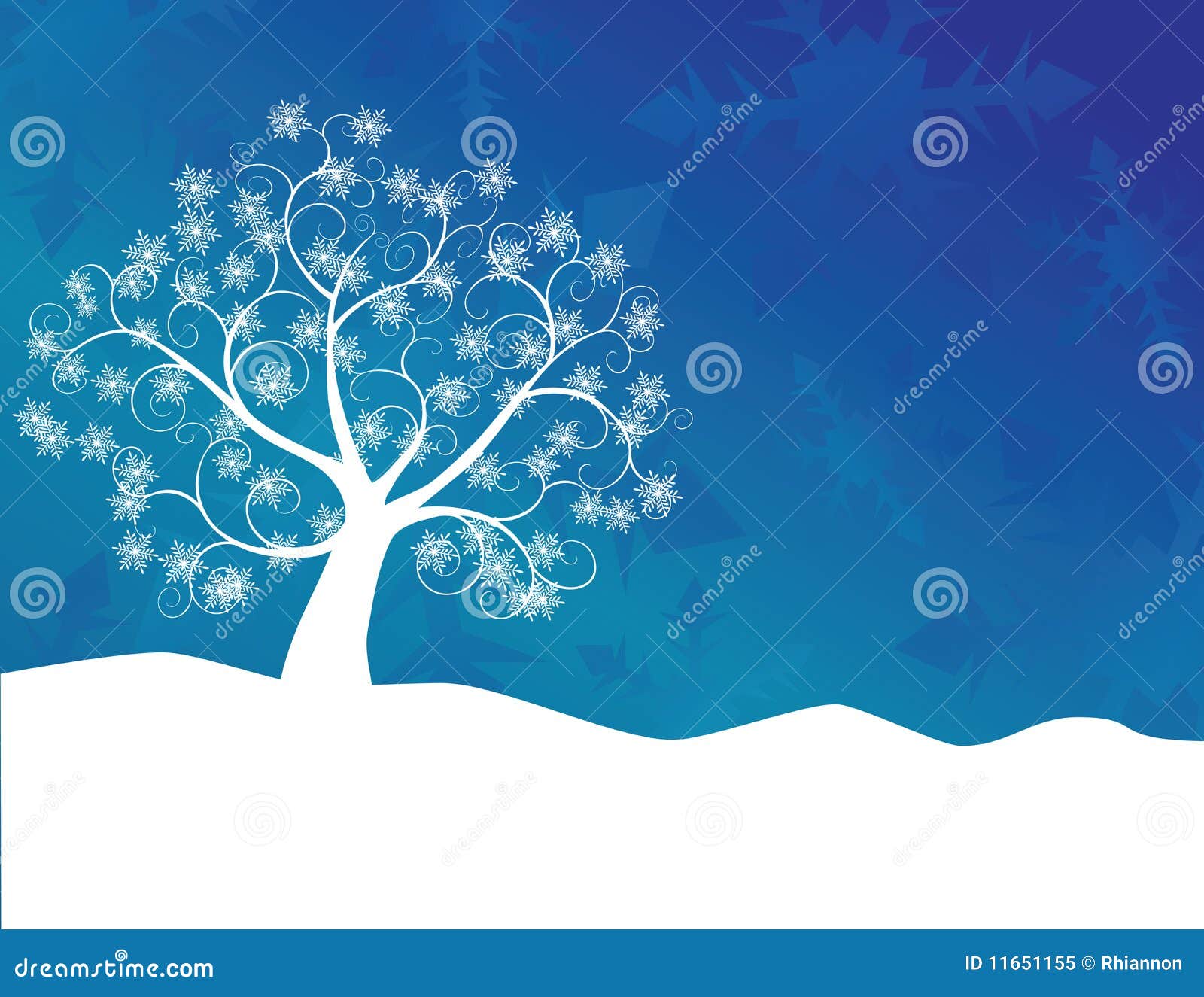 Snowflake Tree stock vector. Illustration of yule, noel - 11651155