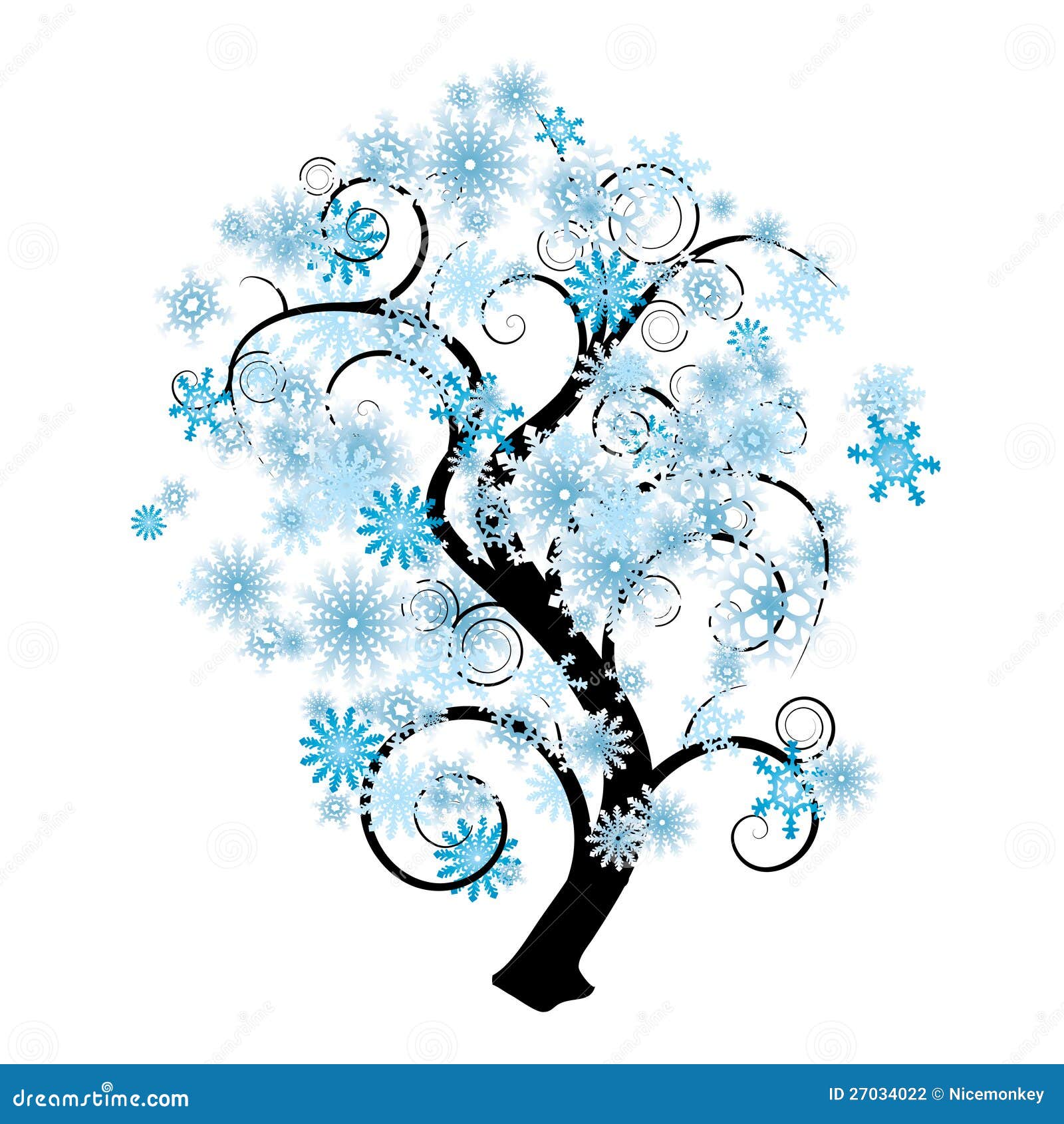 Snowflake tree stock illustration. Illustration of nature - 27034022