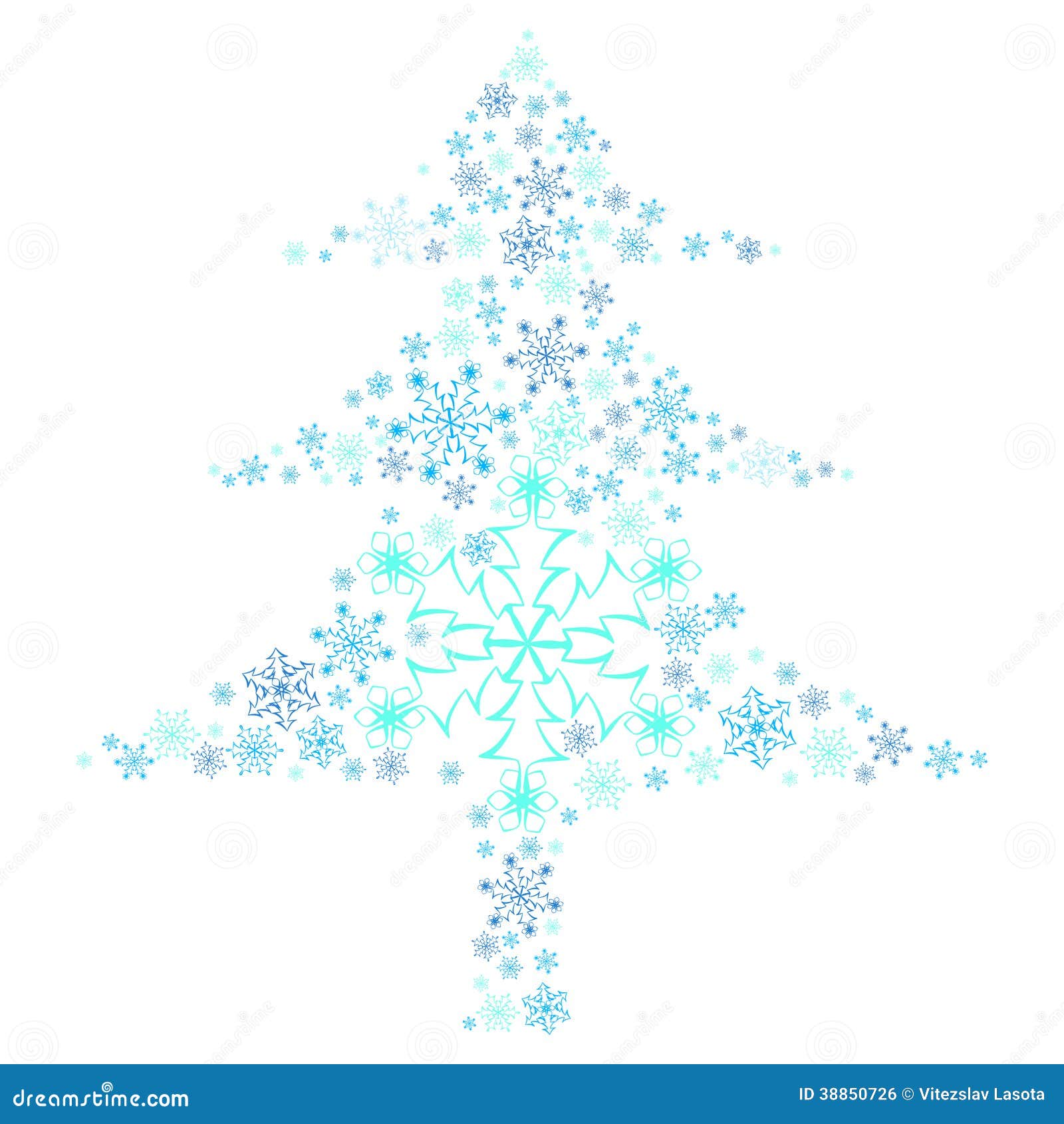 Snowflake tree. stock vector. Illustration of isolated - 38850726