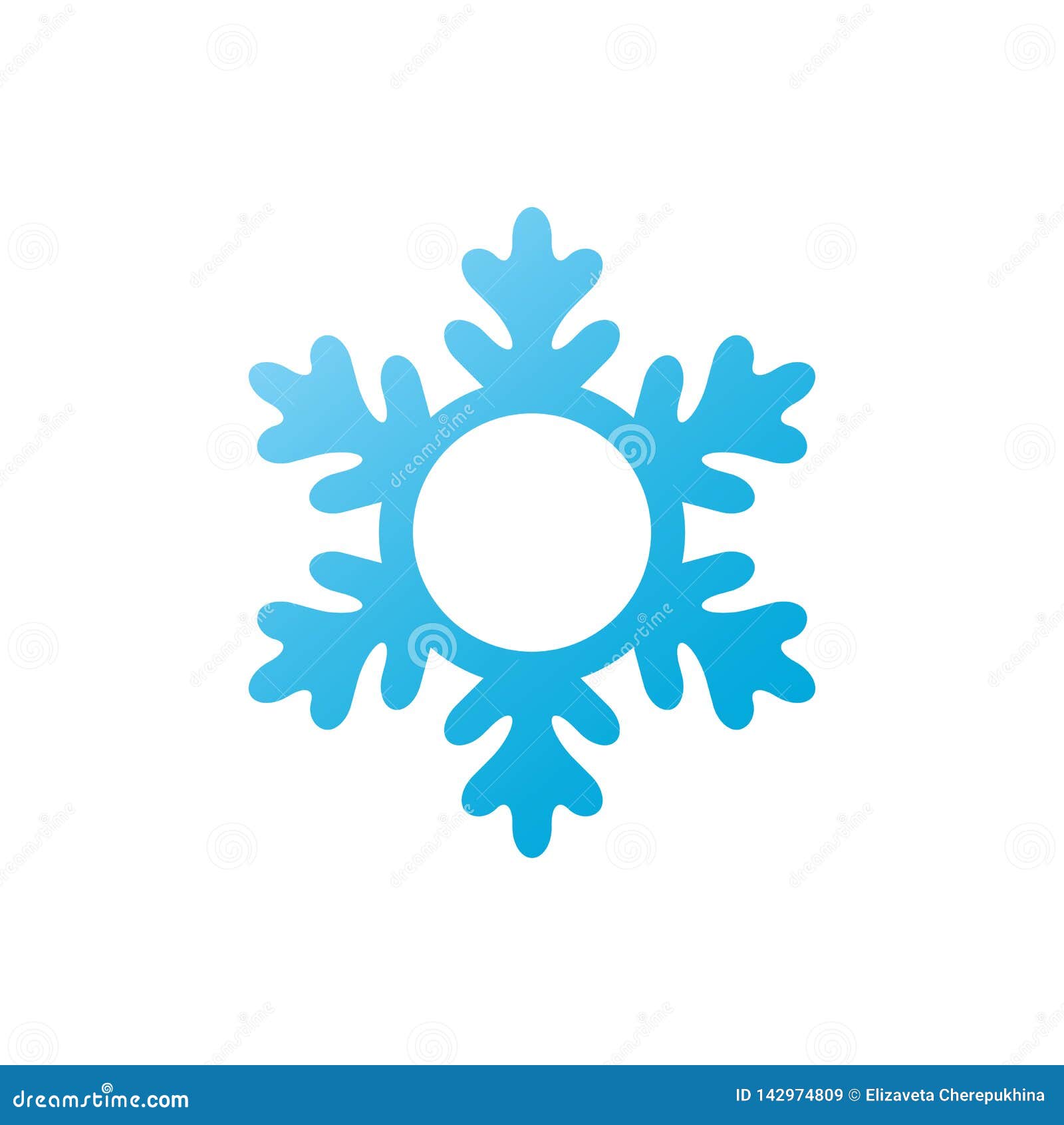 Snowflake Circle Frame. Winter Snowflake Round Border. Cartoon Vector ...