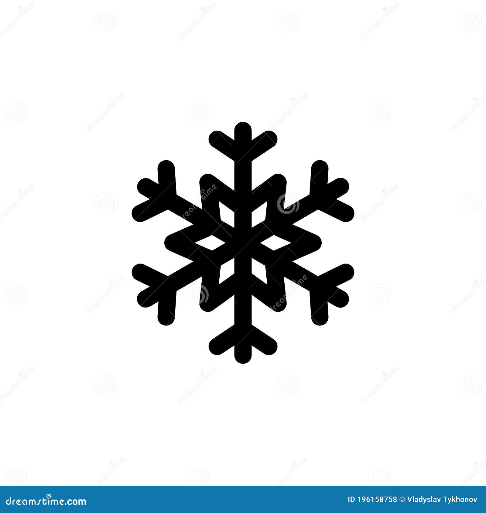 Snowflake Vector Icon. Cold Winter or Snow Symbol Isolated. Vector ...