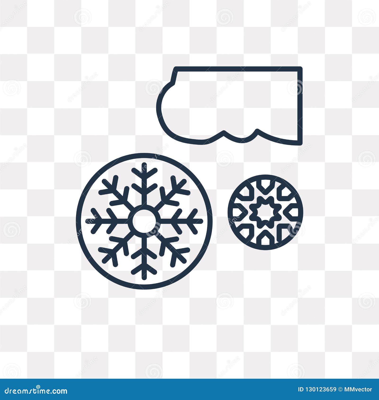 Snowflake Vector Icon Isolated on Transparent Background, Linear Stock ...
