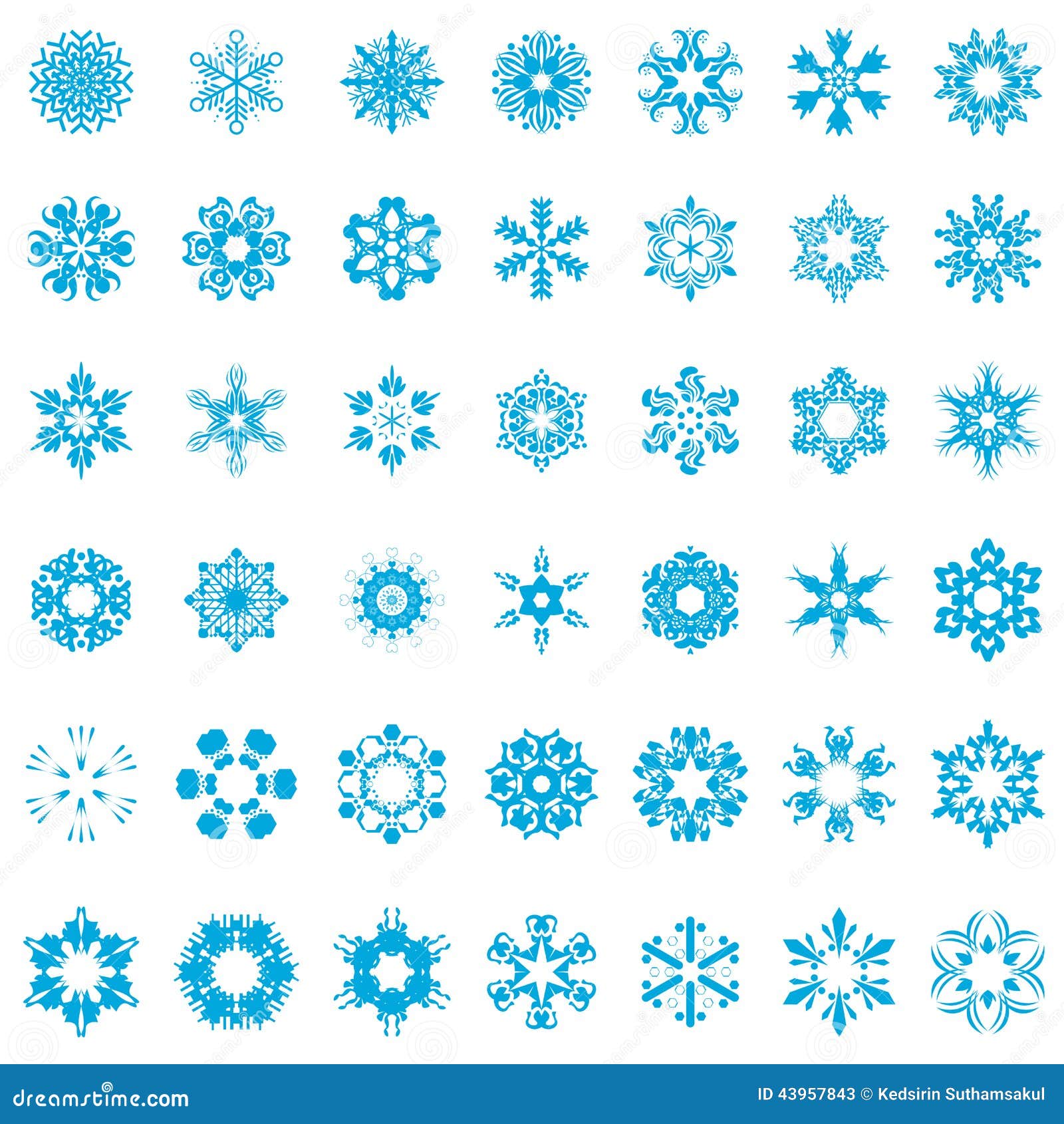 Snowflake Vector Illustrator Set Stock Vector - Illustration of pattern ...