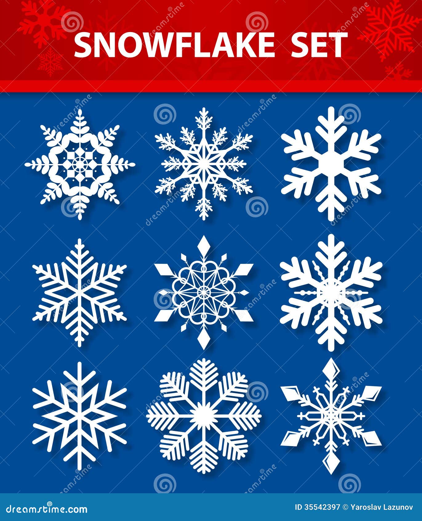 Snowflake Vector Set stock vector. Illustration of holiday - 35542397