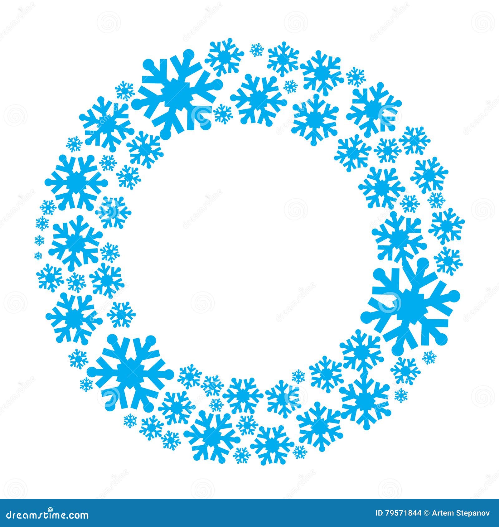 Snowflake vector wreath stock vector. Illustration of ornament - 79571844