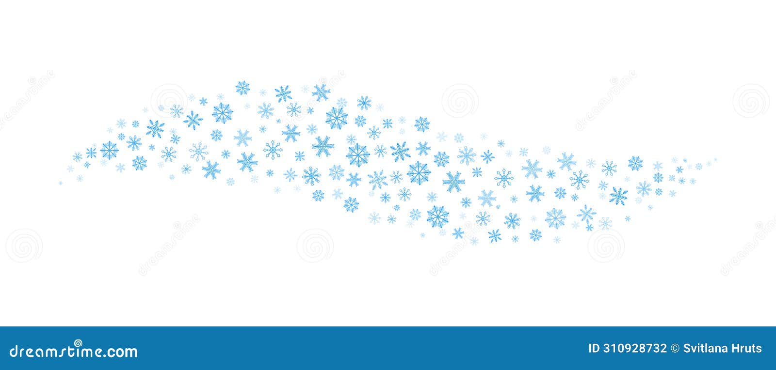 Snowflake Wave. Christmas Pattern. Snowflakes with Different Patterns ...