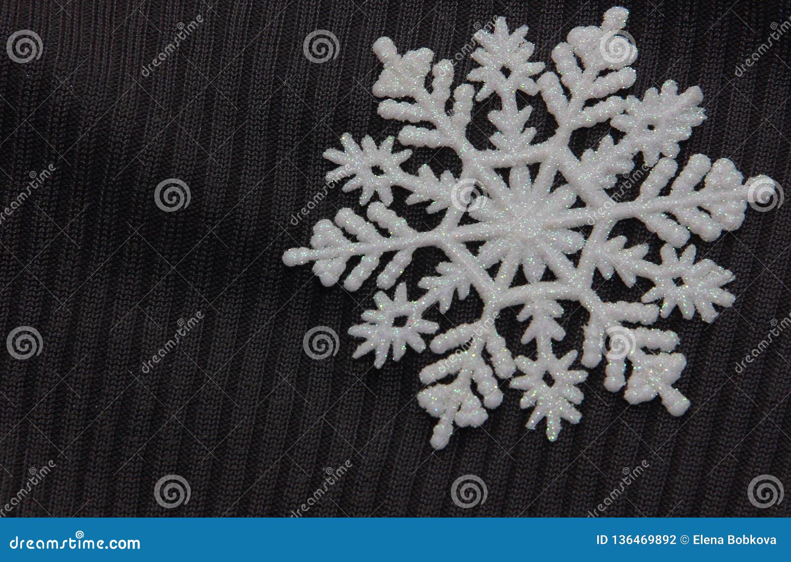 Snowflake White Decorative Elements on the Grey Textile Fabric Stock ...