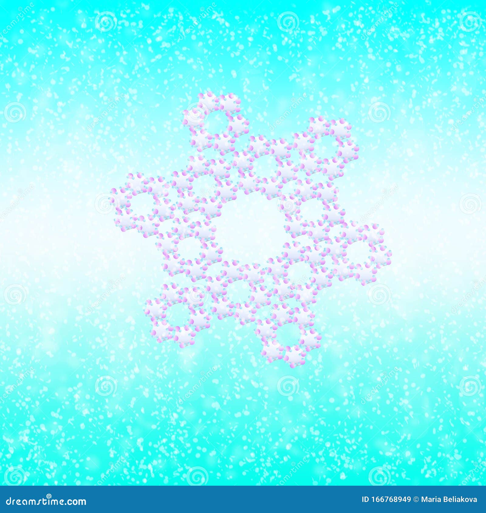 Snowflake White, Drawn from the Water Molecules, the Pattern of Ice ...