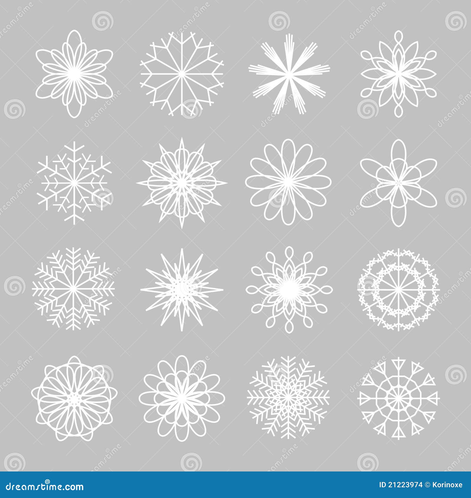 Snowflake winter set stock vector. Illustration of abstract - 21223974