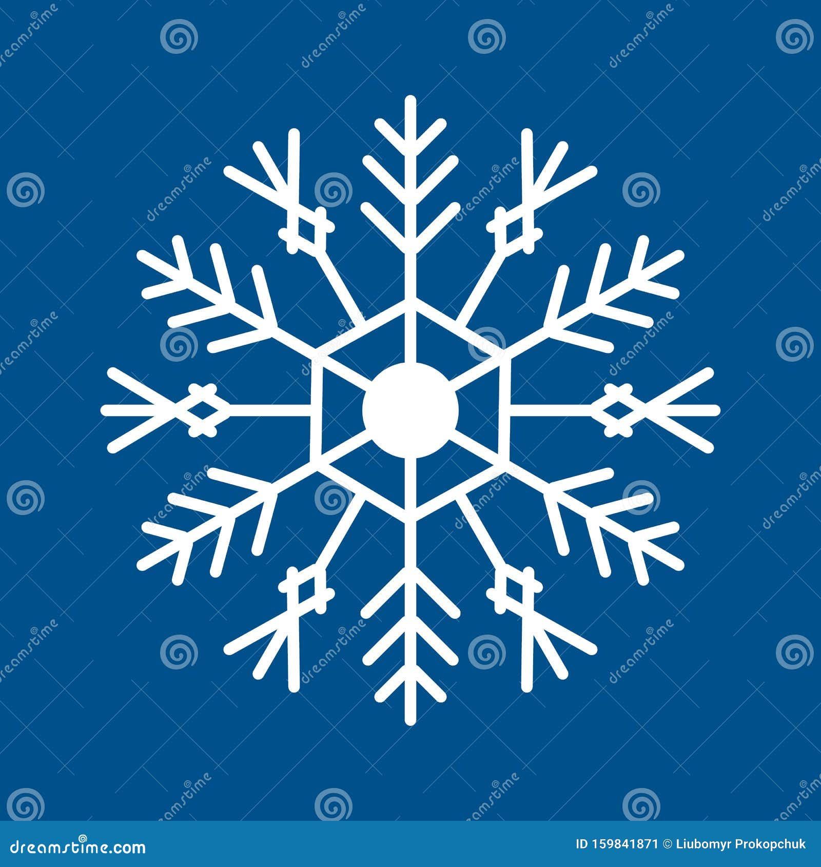 Snowflake Winter Vector. Blue Crystal Element Stock Vector ...