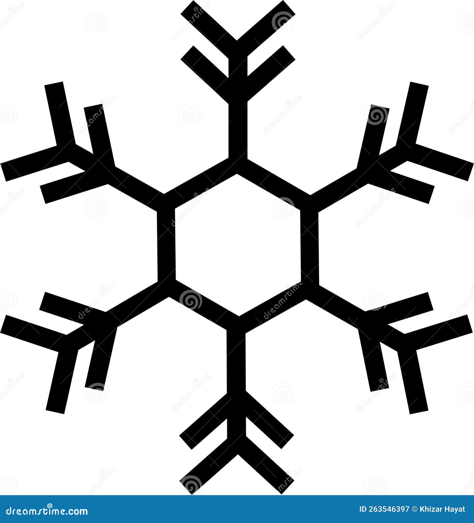 Snowflake Winter Vector Icon. Snow Falling Symbol. Ice Flack Sign ...