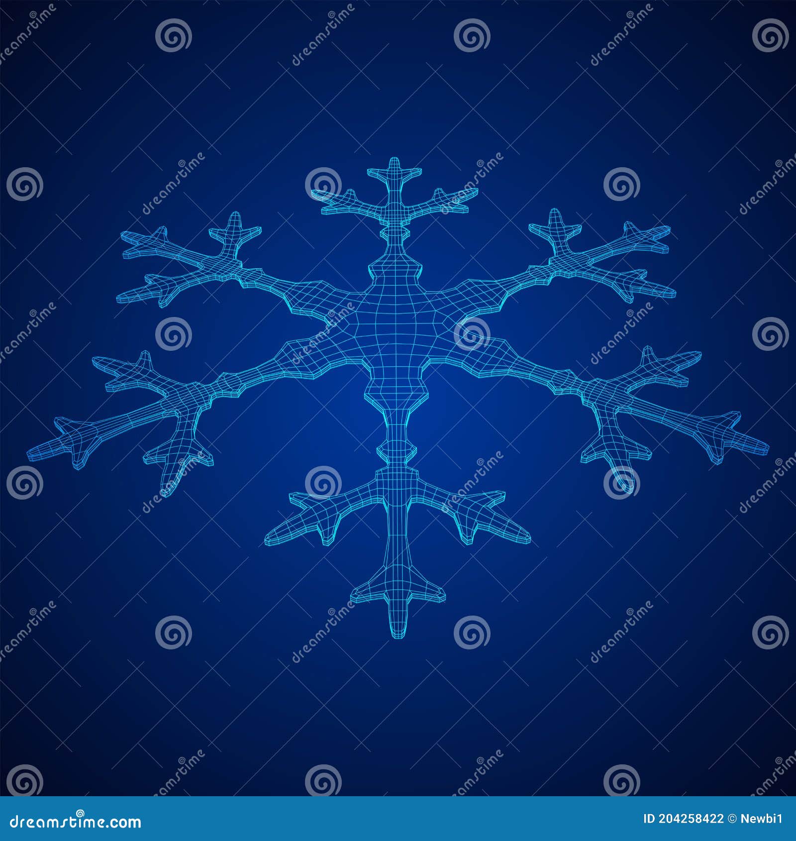 Snowflake Wireframe Low Poly Mesh Stock Vector - Illustration of ...
