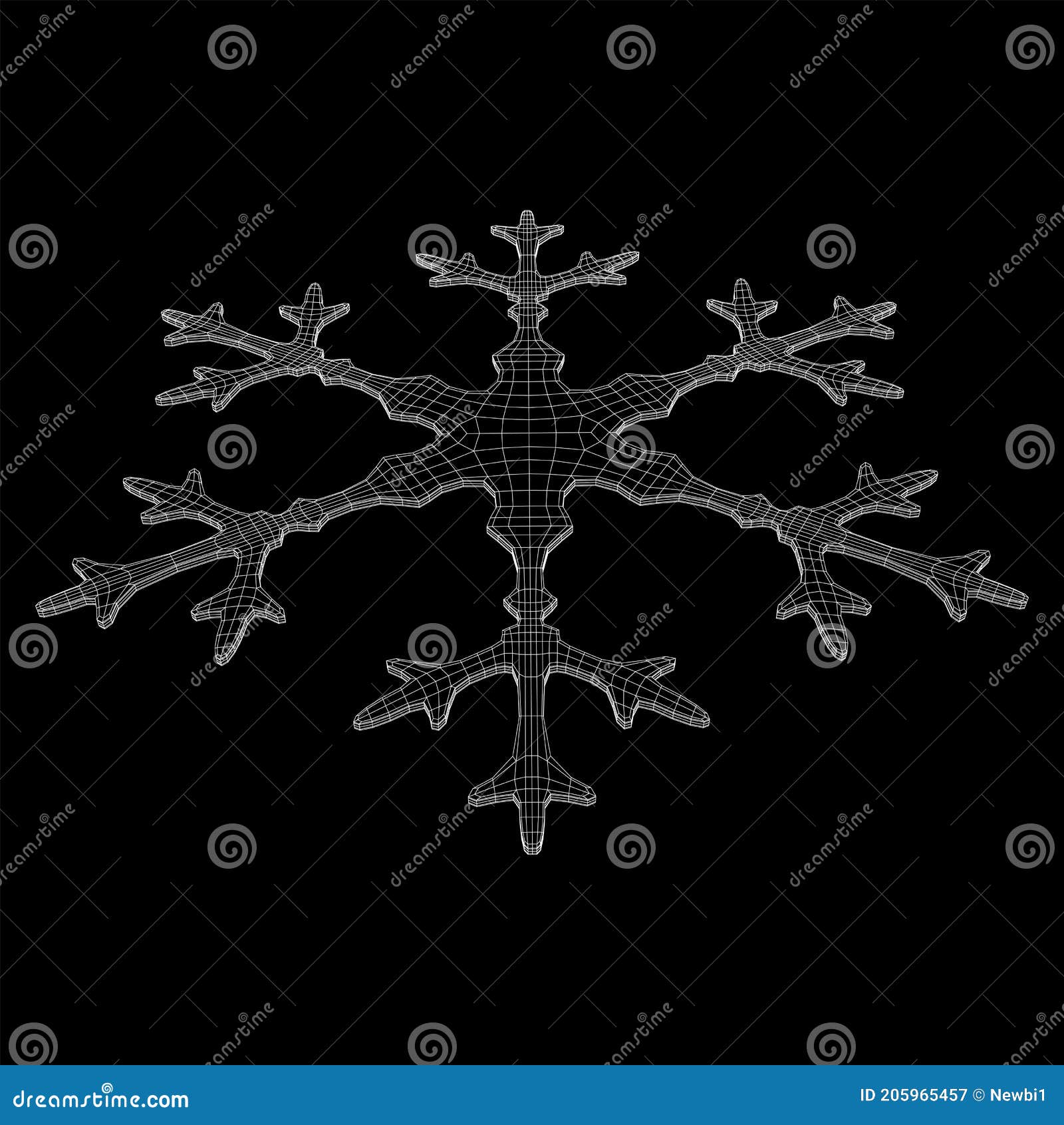 Snowflake Wireframe Low Poly Mesh Stock Vector - Illustration of ...