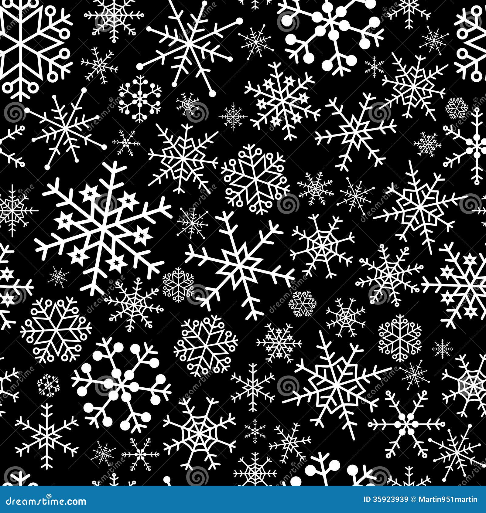 Snowflakes Black Pattern Eps10 Stock Vector - Illustration of december ...