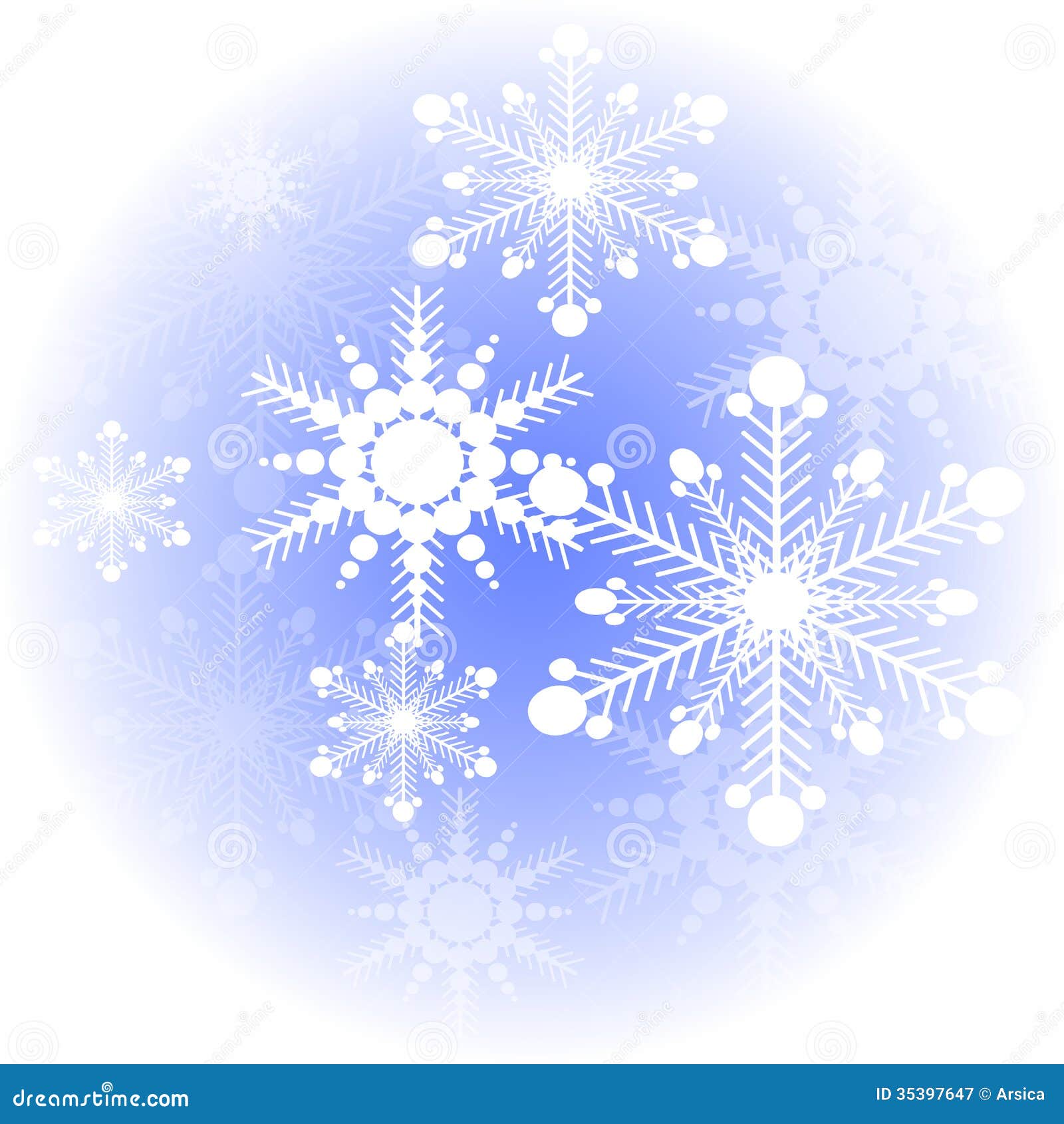 Snowflakes on a Blue Abstract Background. Stock Vector - Illustration ...