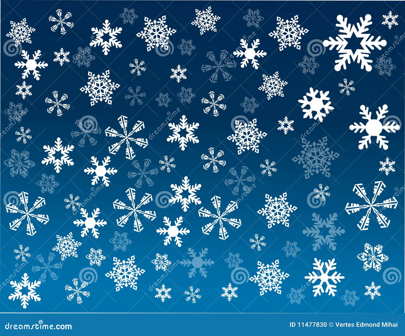 Snowflakes on Blue Background Stock Vector - Illustration of merry ...