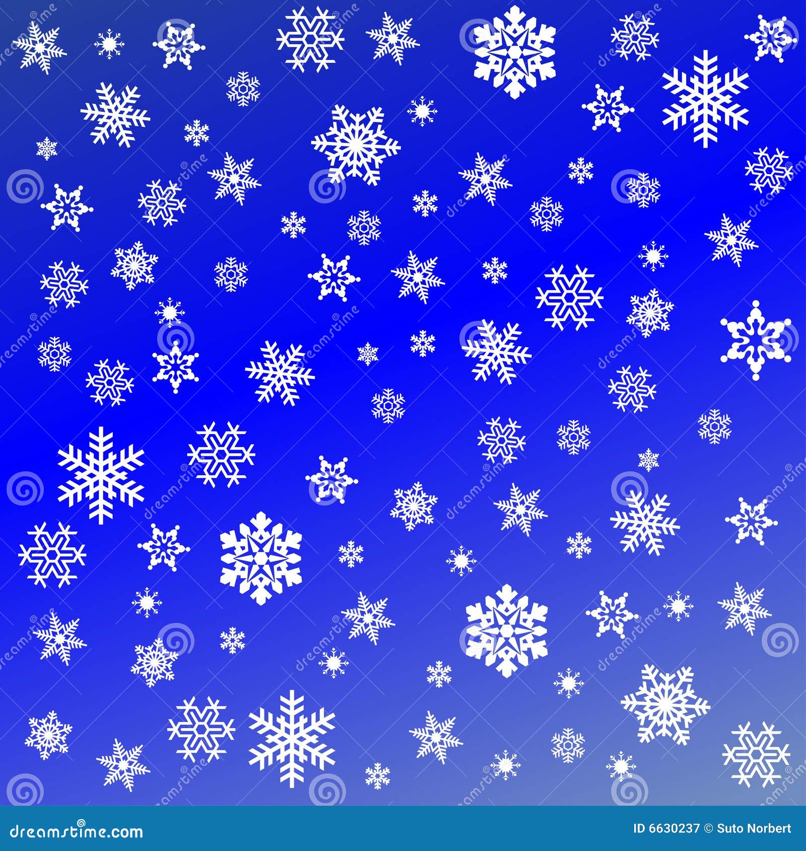 Snowflakes on Blue Background Stock Vector - Illustration of decorative ...
