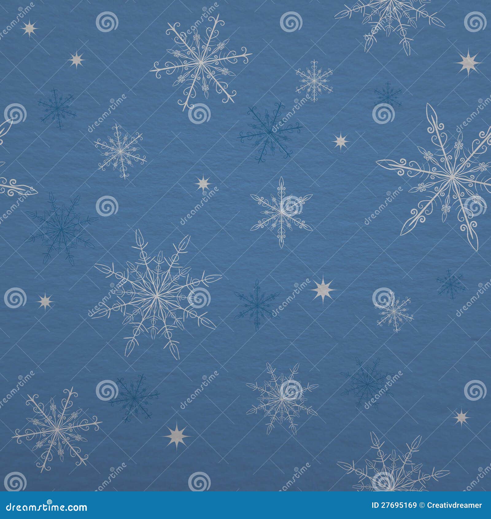 Snowflakes on Blue Background with Paper Texture Stock Illustration ...