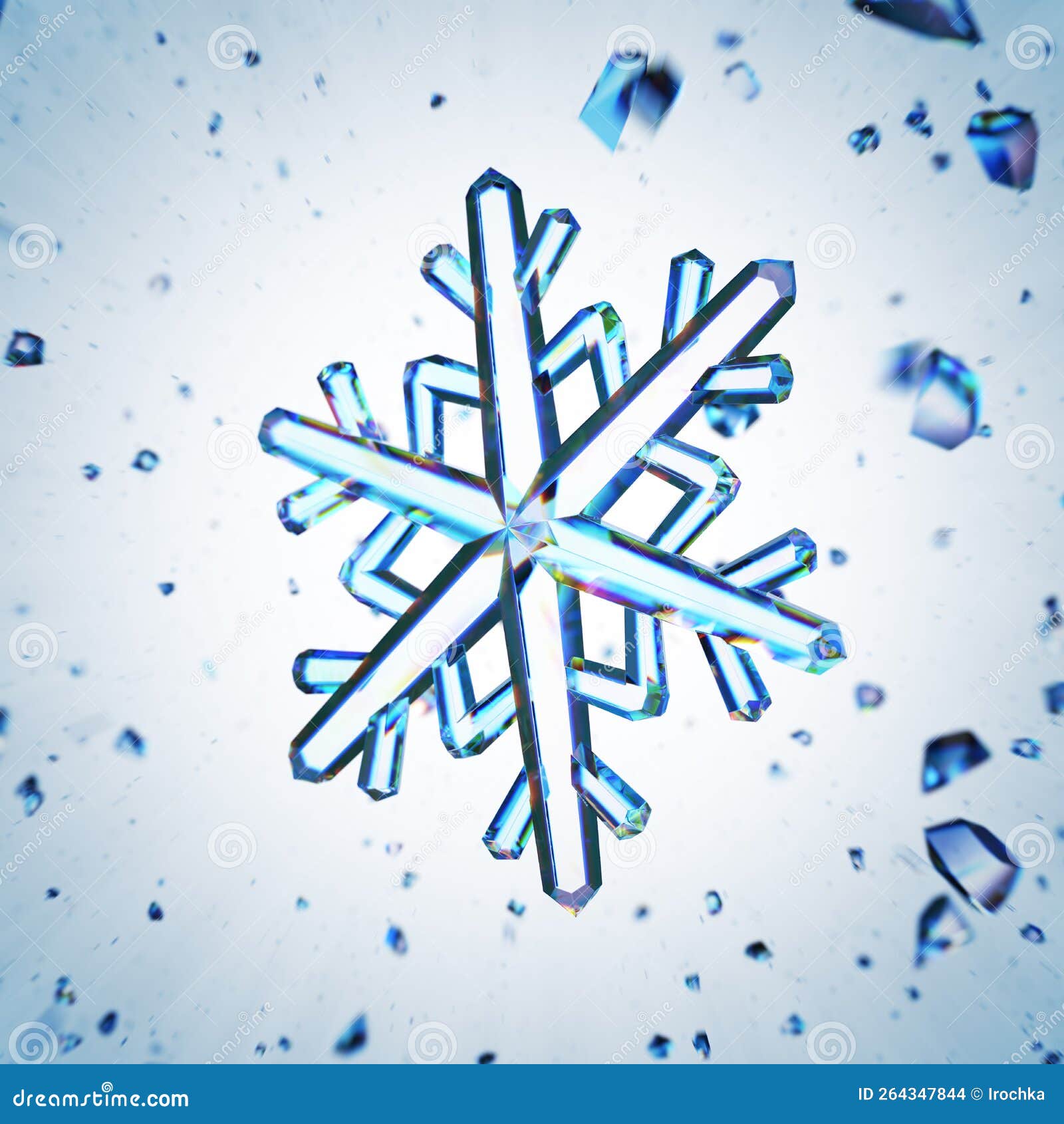 Snowflakes Blue Ice Crystal Winter Symbol Stock Illustration ...