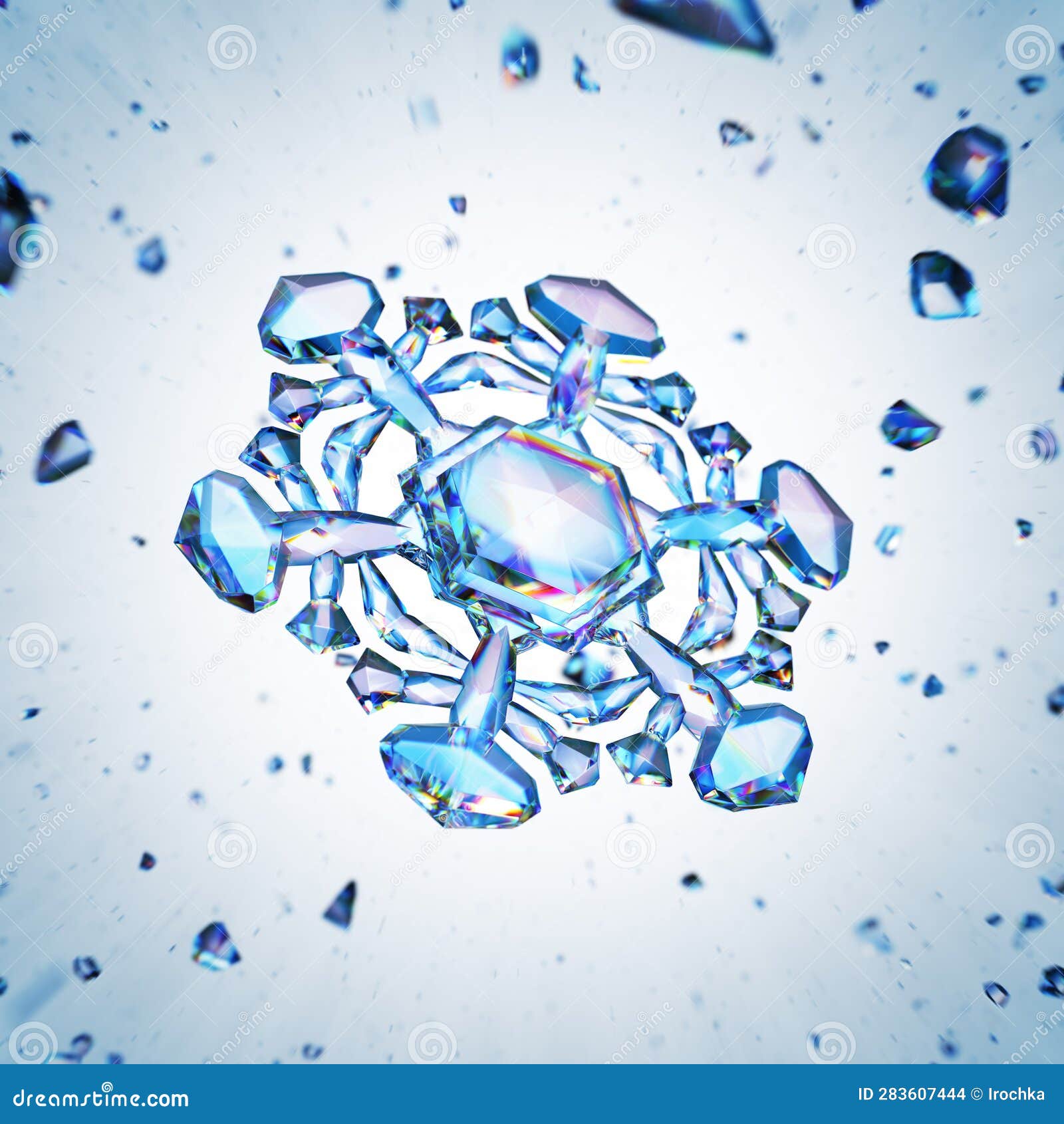 Snowflakes Blue Ice Crystal Winter Symbol Stock Illustration ...