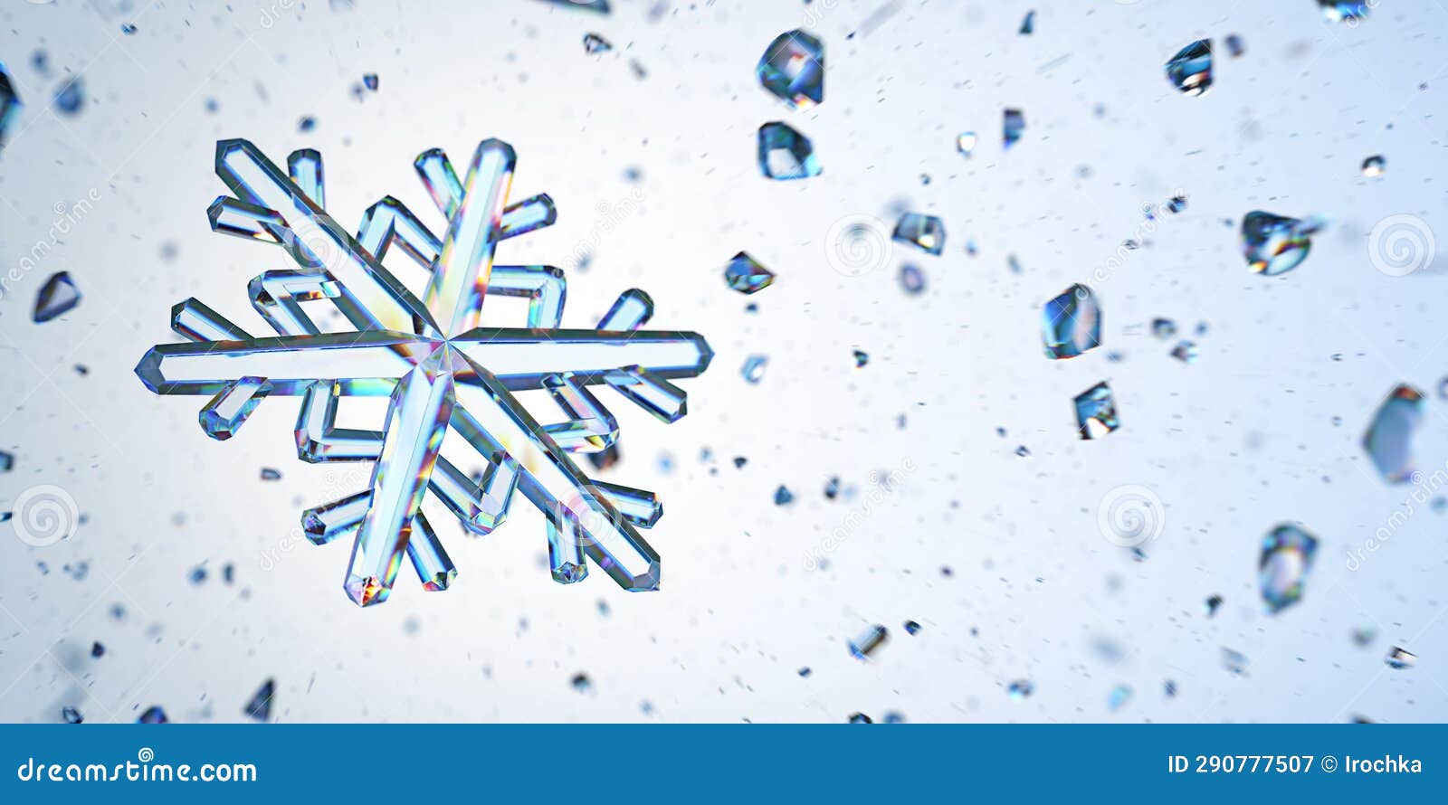 Snowflakes Blue Ice Crystal Winter Symbol Stock Illustration ...