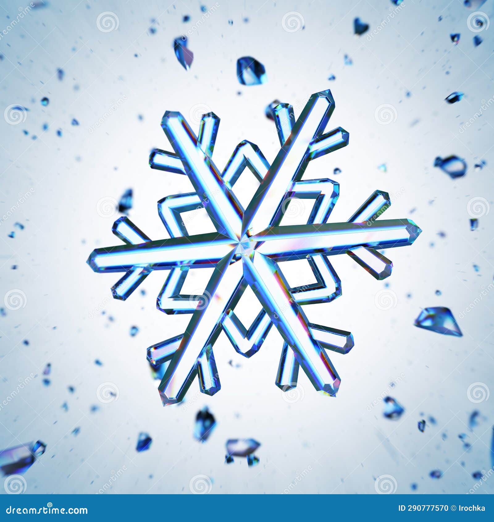 Snowflakes Blue Ice Crystal Winter Symbol Stock Illustration ...