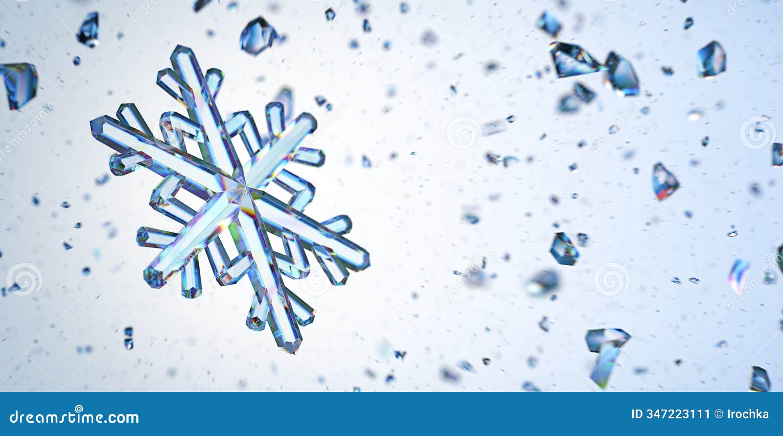 Snowflakes Blue Ice Crystal Winter Symbol Stock Illustration ...