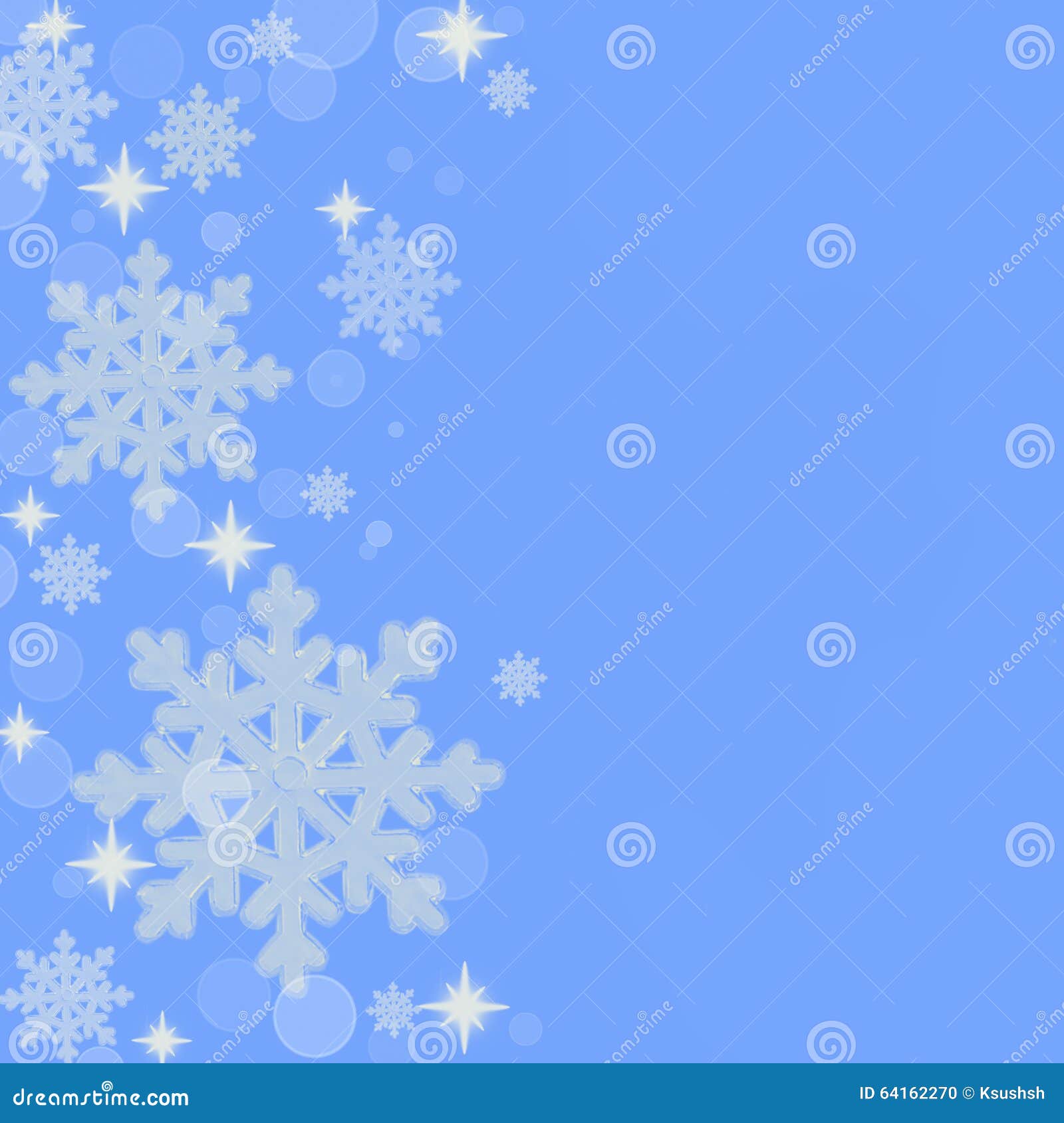 Snowflakes Border on Blue Background Stock Illustration - Illustration ...