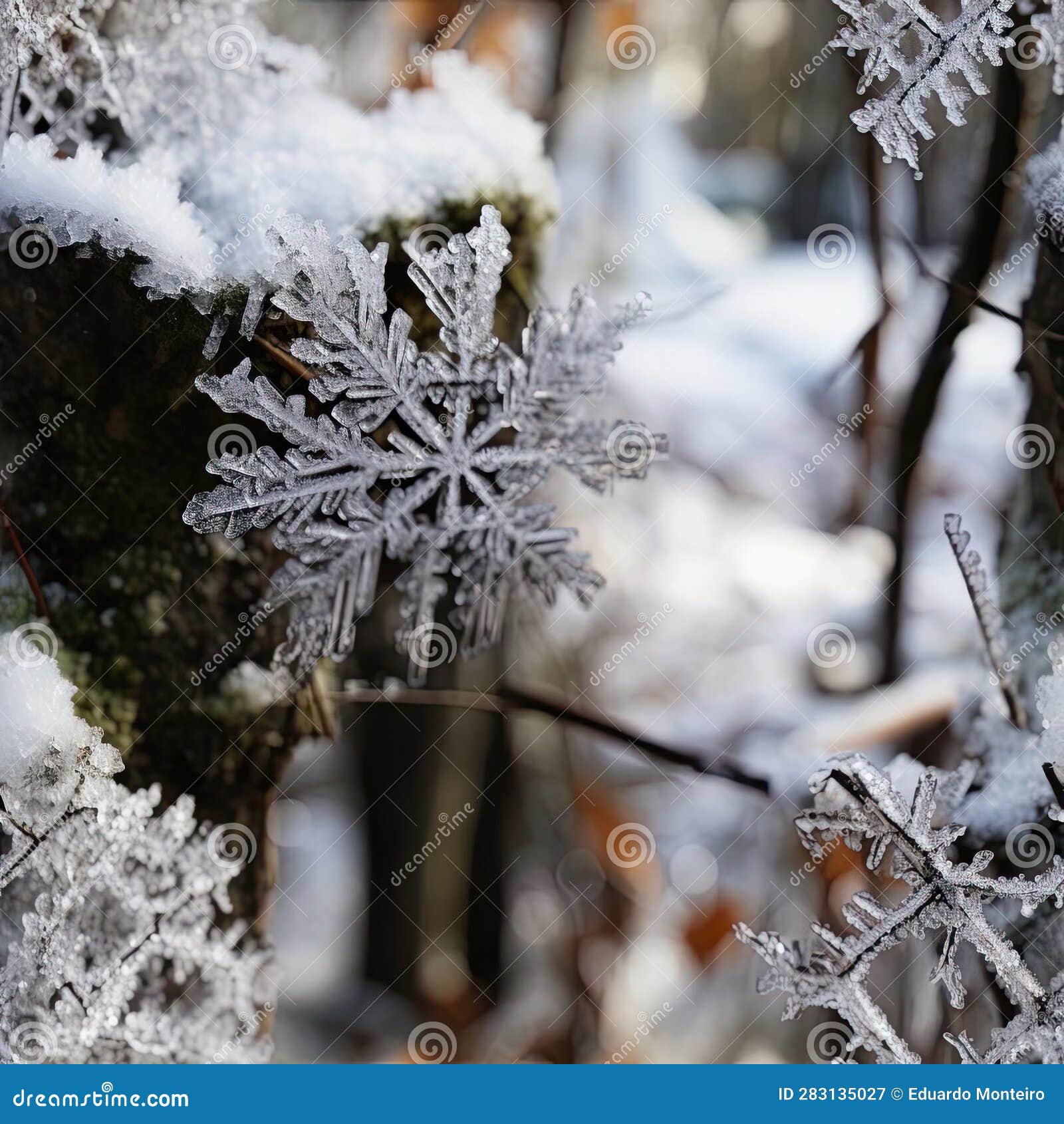 Snowflakes on Branches with Winter Foliage (tiled Stock Illustration ...