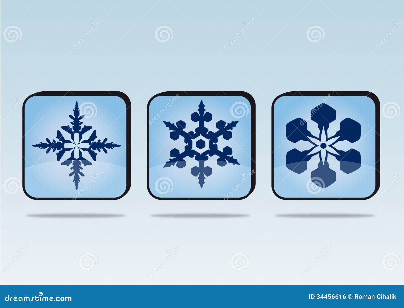 Snowflakes buttons stock vector. Illustration of snow - 34456616