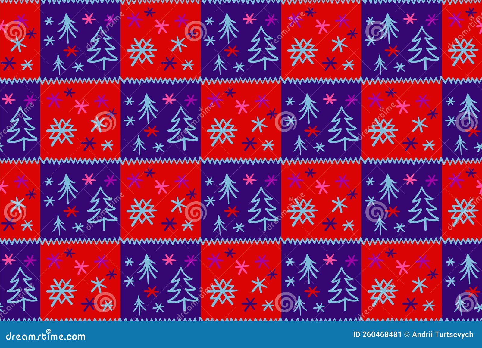 Snowflakes and Christmas Trees, Seamless Vector Texture - Pattern ...