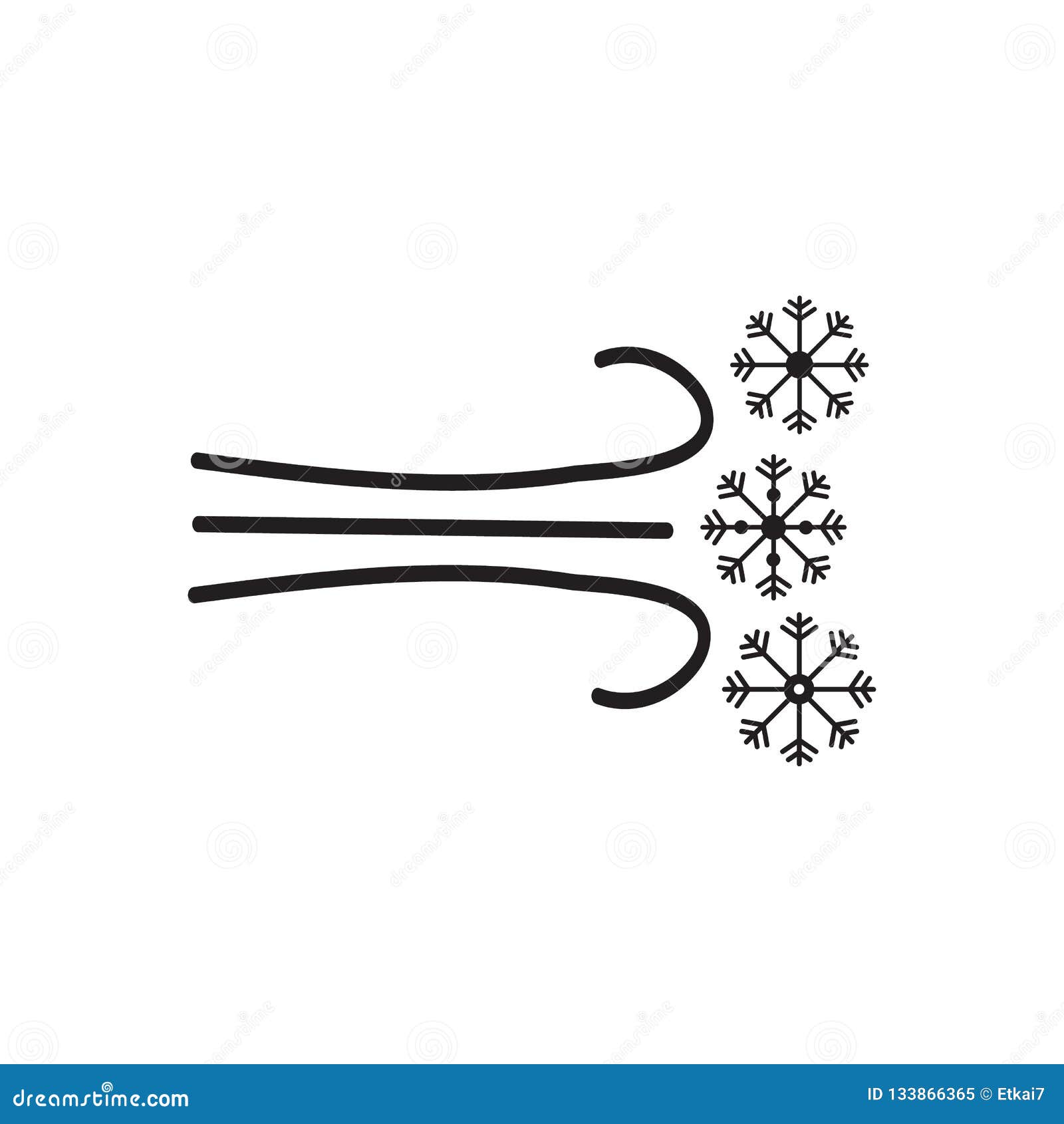 Snowflakes and Cold Breeze Vector Design Illustration Stock Vector ...