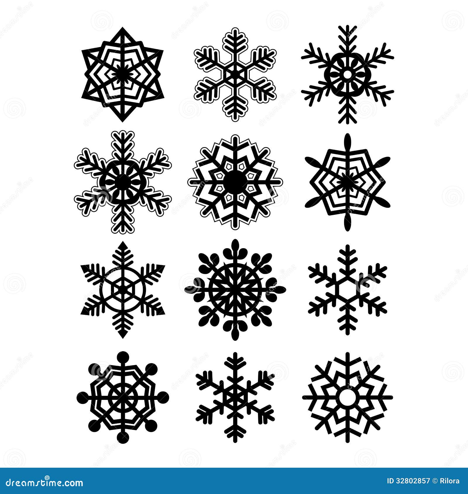 Snowflakes Collection. Vector Stock Vector - Illustration of graphic ...