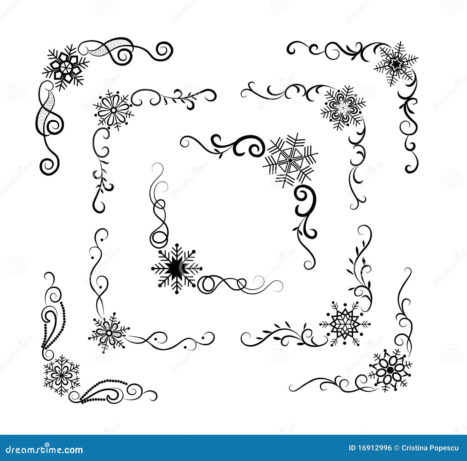 Snowflakes corners stock vector. Illustration of ornament - 16912996