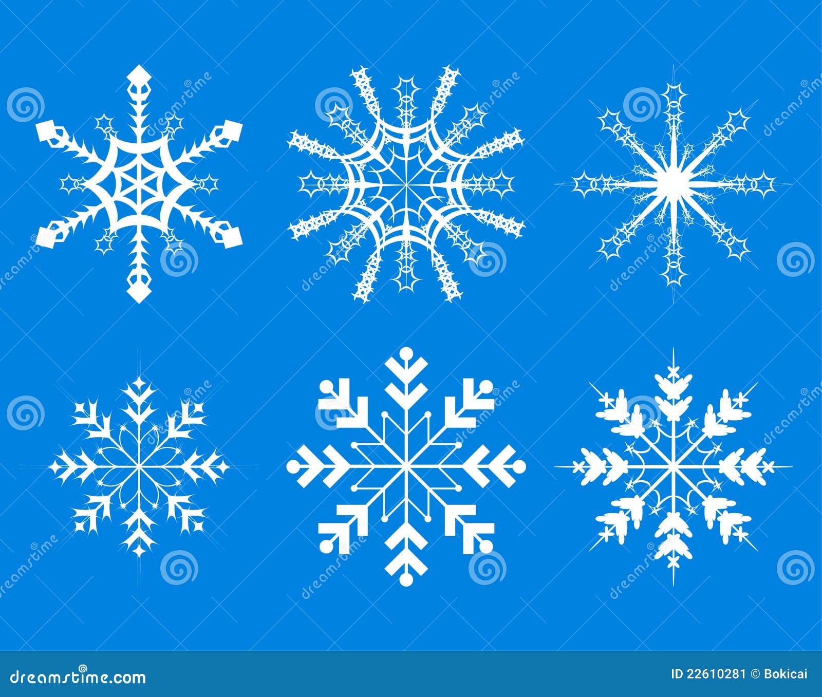 Snowflakes -decorative Elements Stock Vector - Illustration of holiday ...