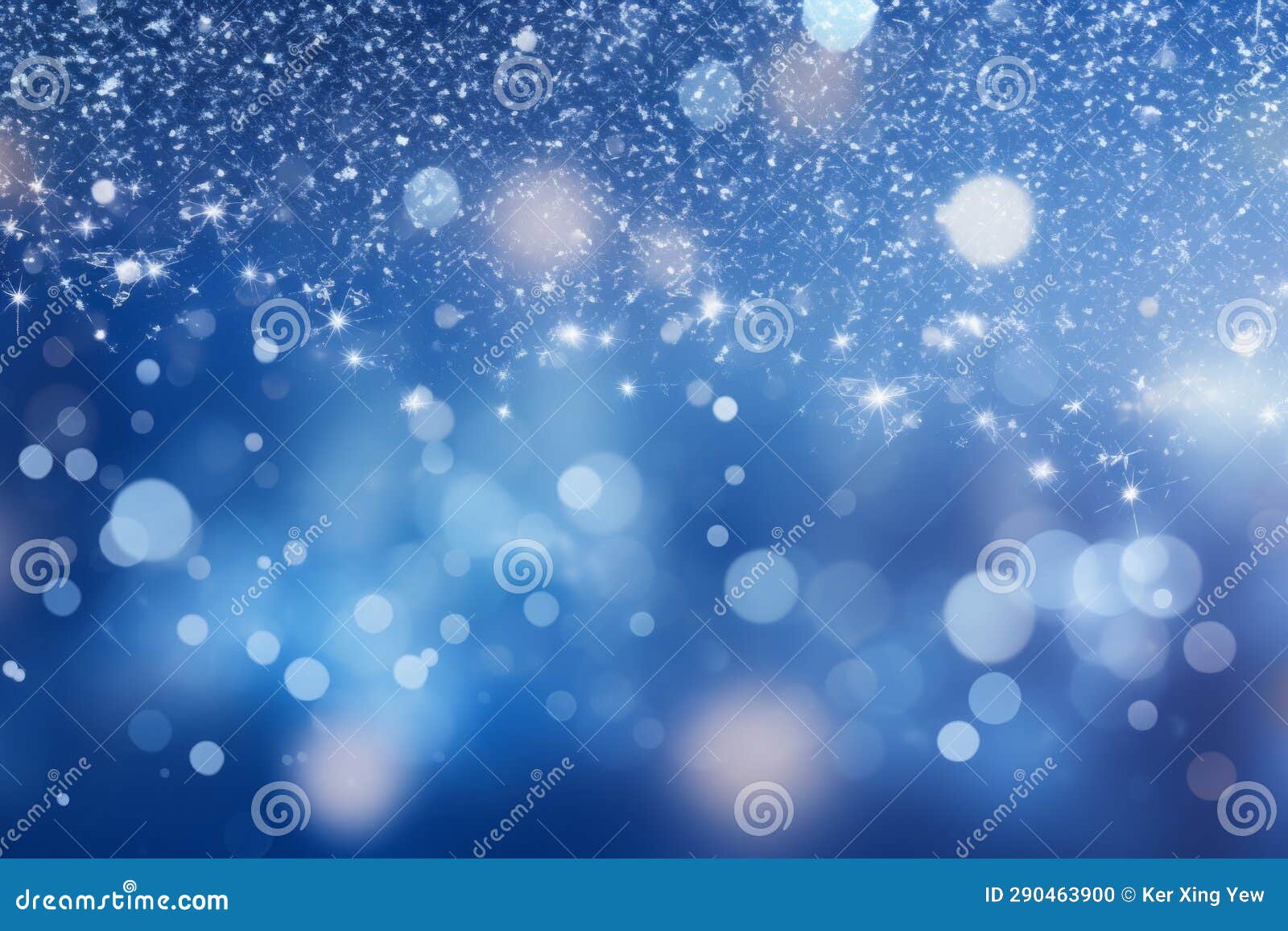 Snowflakes Falling on a Blue Background Stock Illustration ...