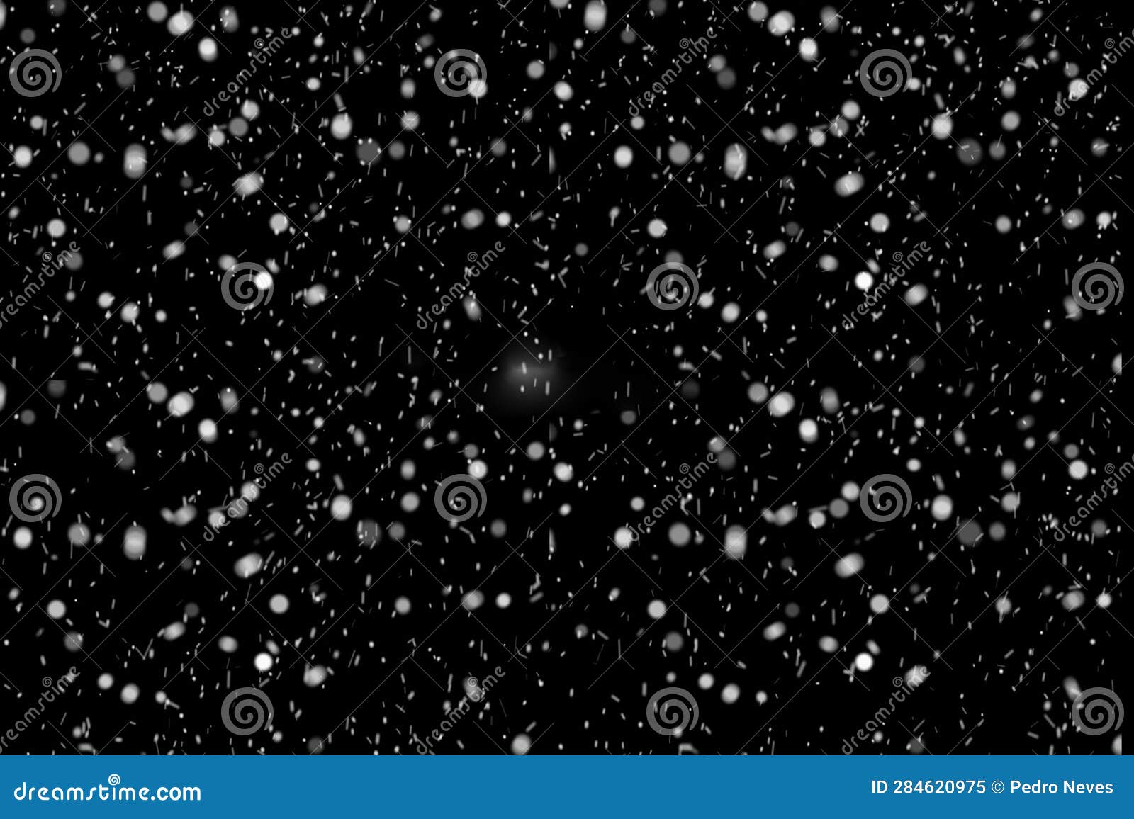 Snowflakes Falling Down on Black Background, Heavy Snow Flakes Isolated ...