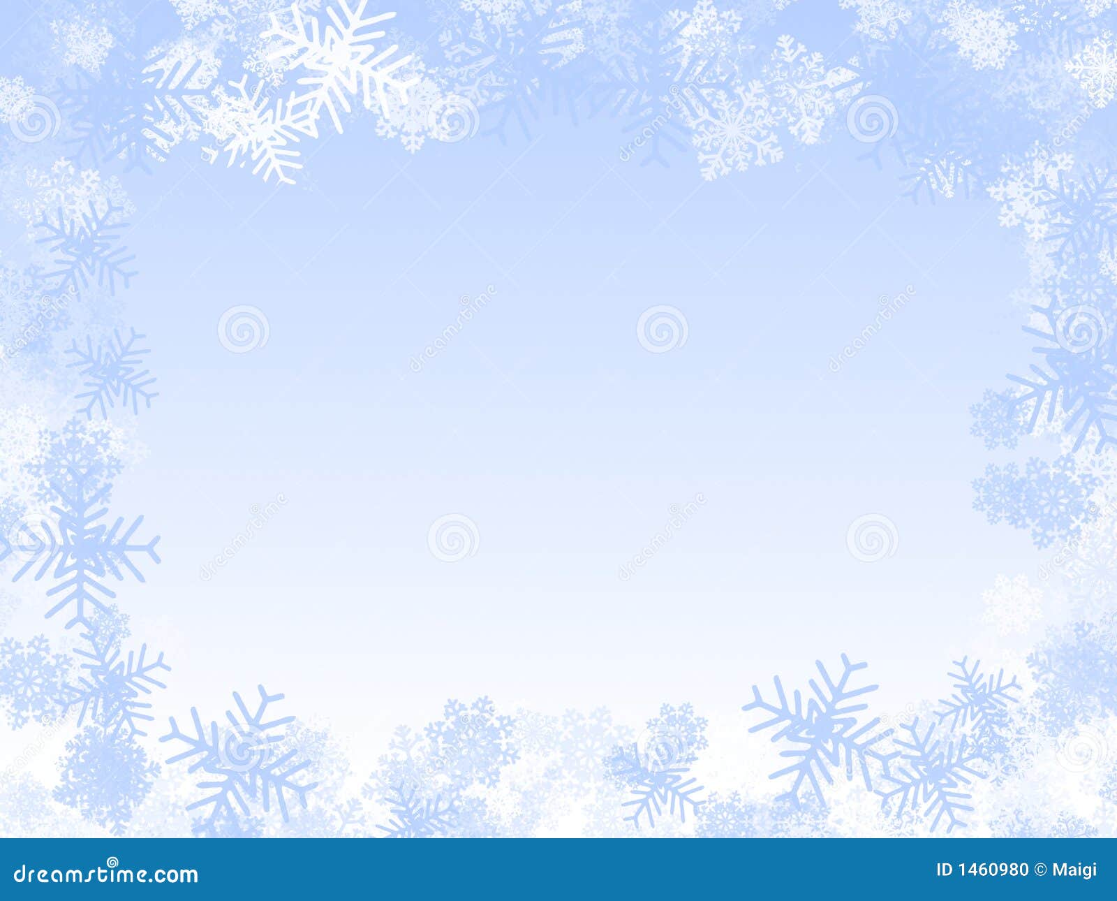 Snowflakes Frame: White Stock Photo - Image: 1460980