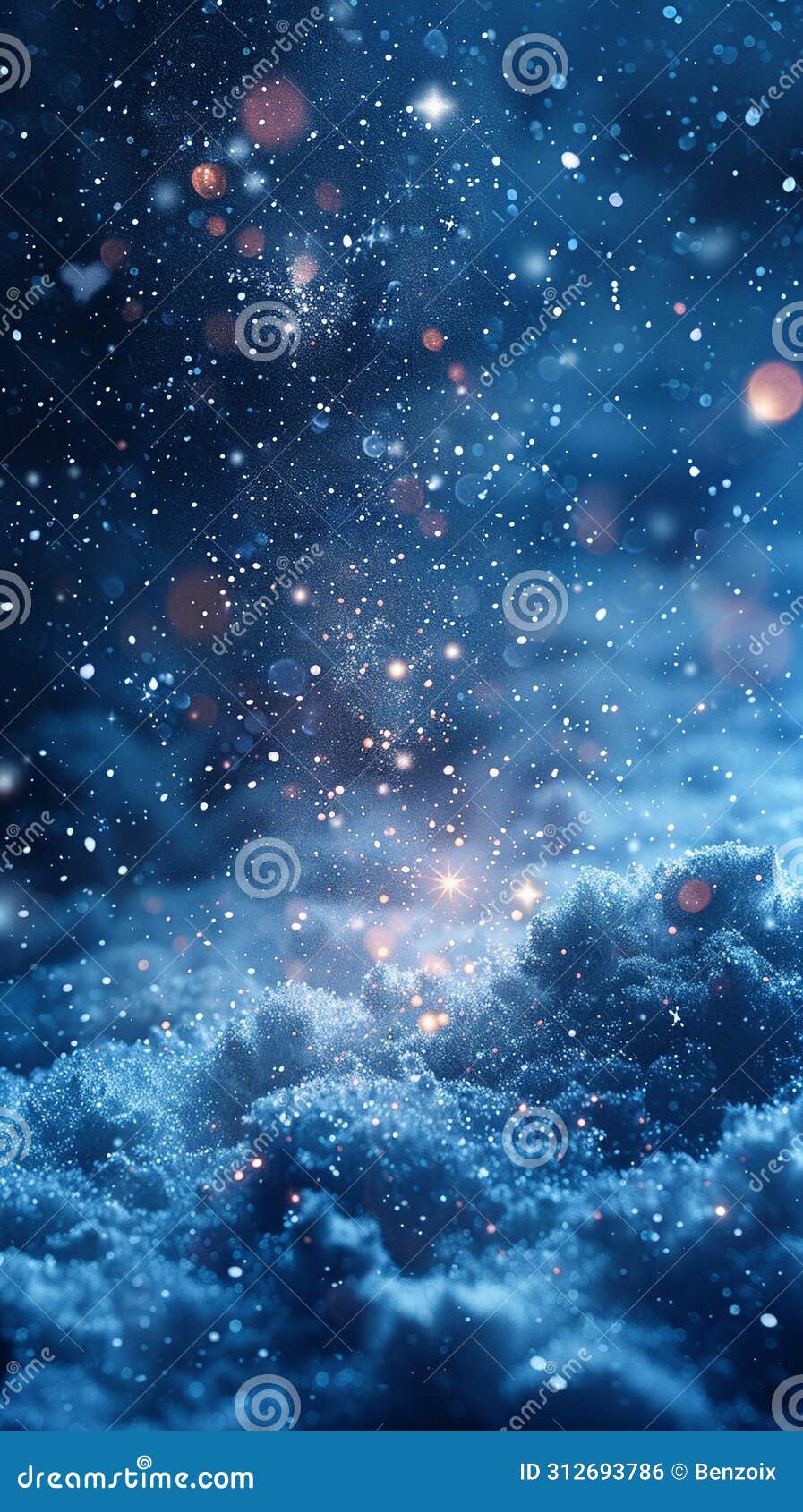 Snowflakes Gently Falling Against the Backdrop of a Night Sky Stock ...