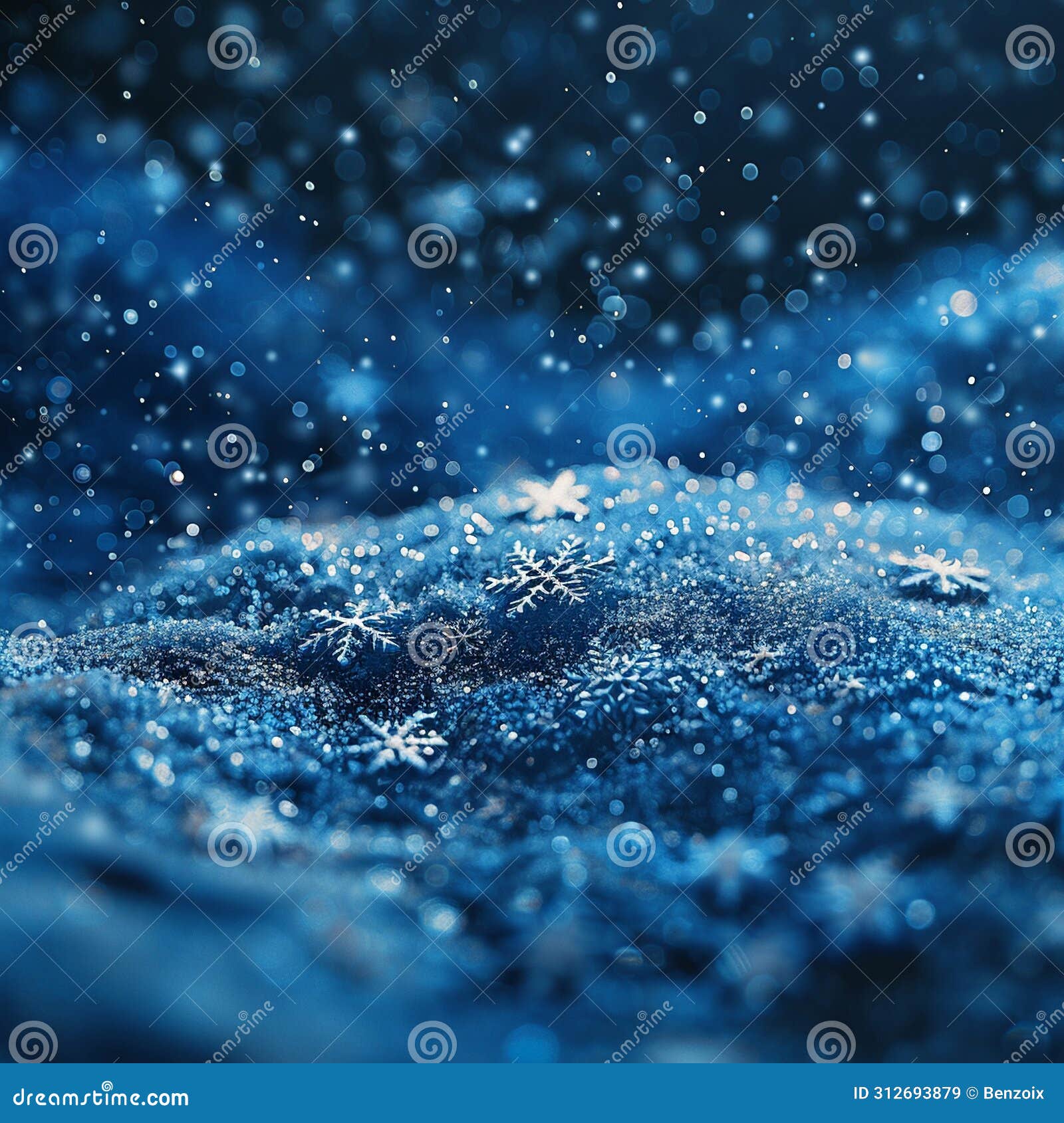 Snowflakes Gently Falling Against the Backdrop of a Night Sky Stock ...