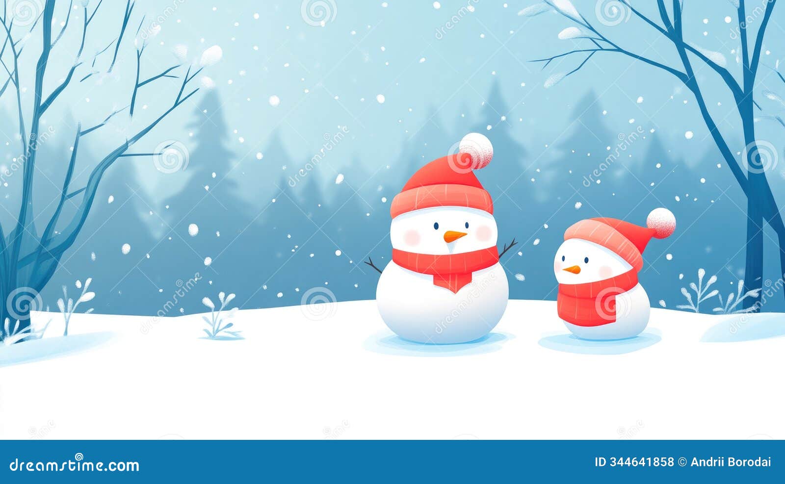 Snowflakes Gently Falling In Simple White Space. Royalty-Free Stock ...