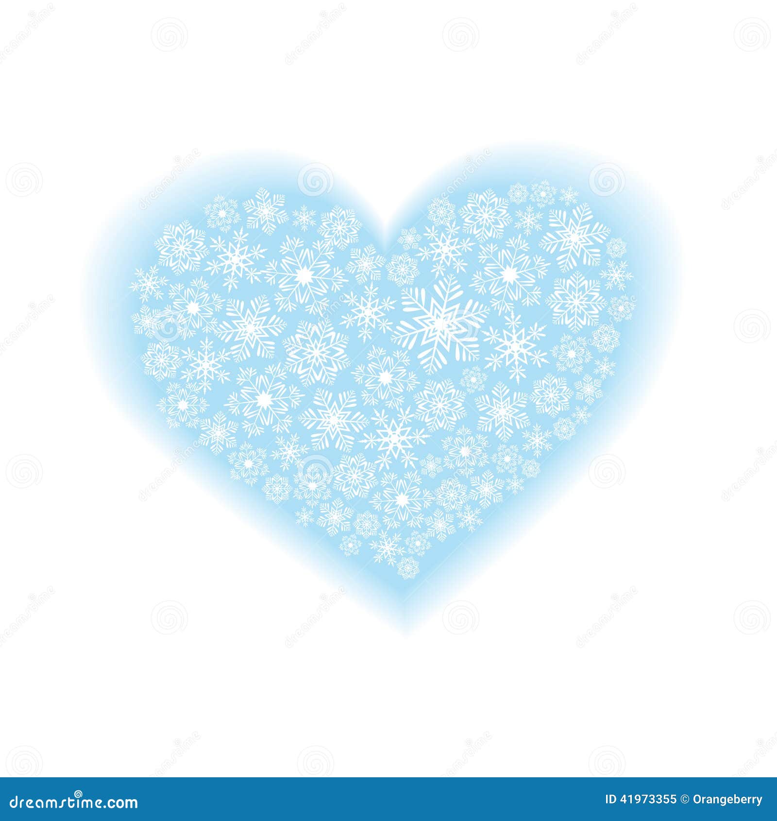 Snowflakes in heart shaped stock illustration. Illustration of festive ...