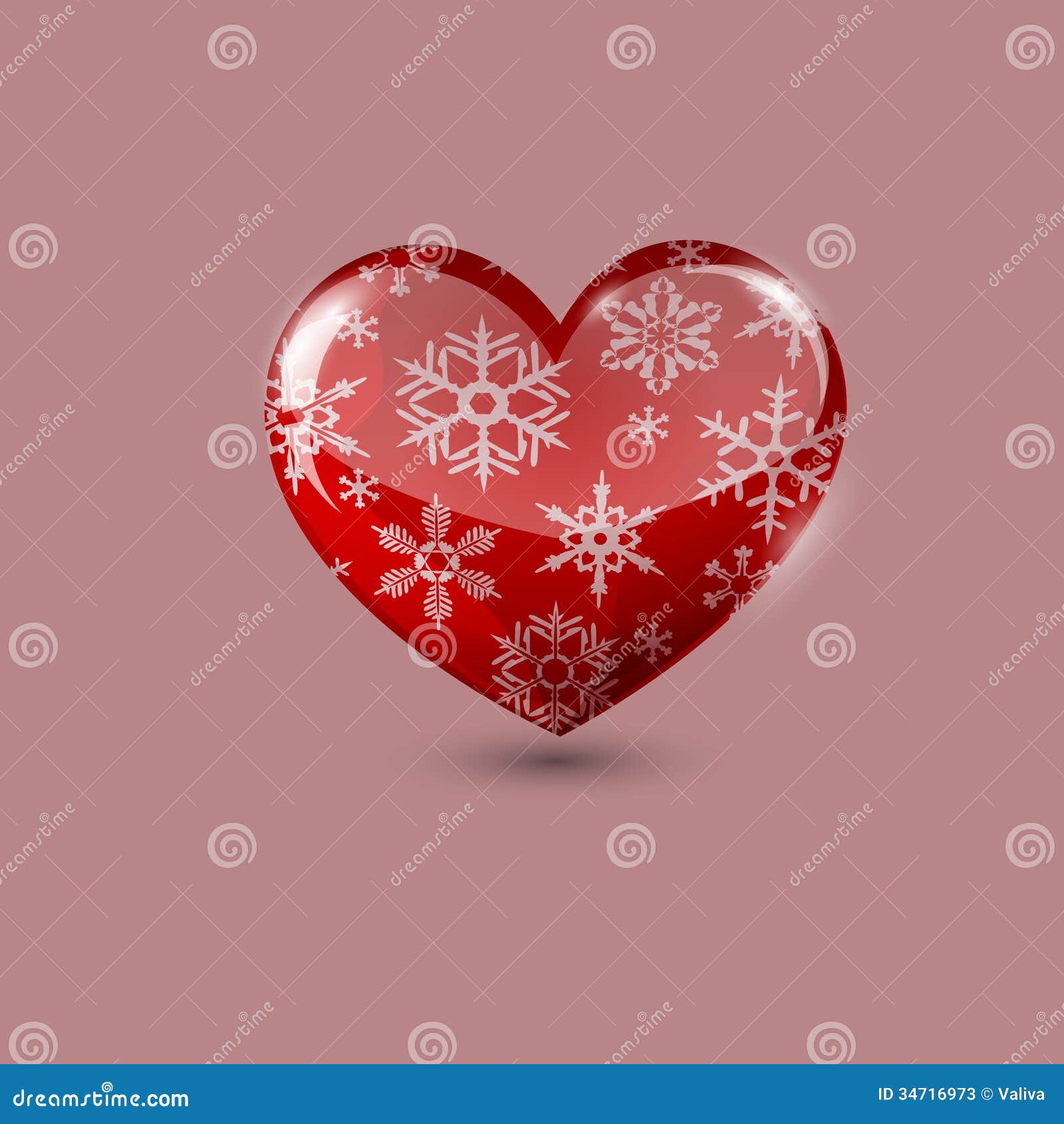 Snowflakes and Heart stock vector. Illustration of concept - 34716973