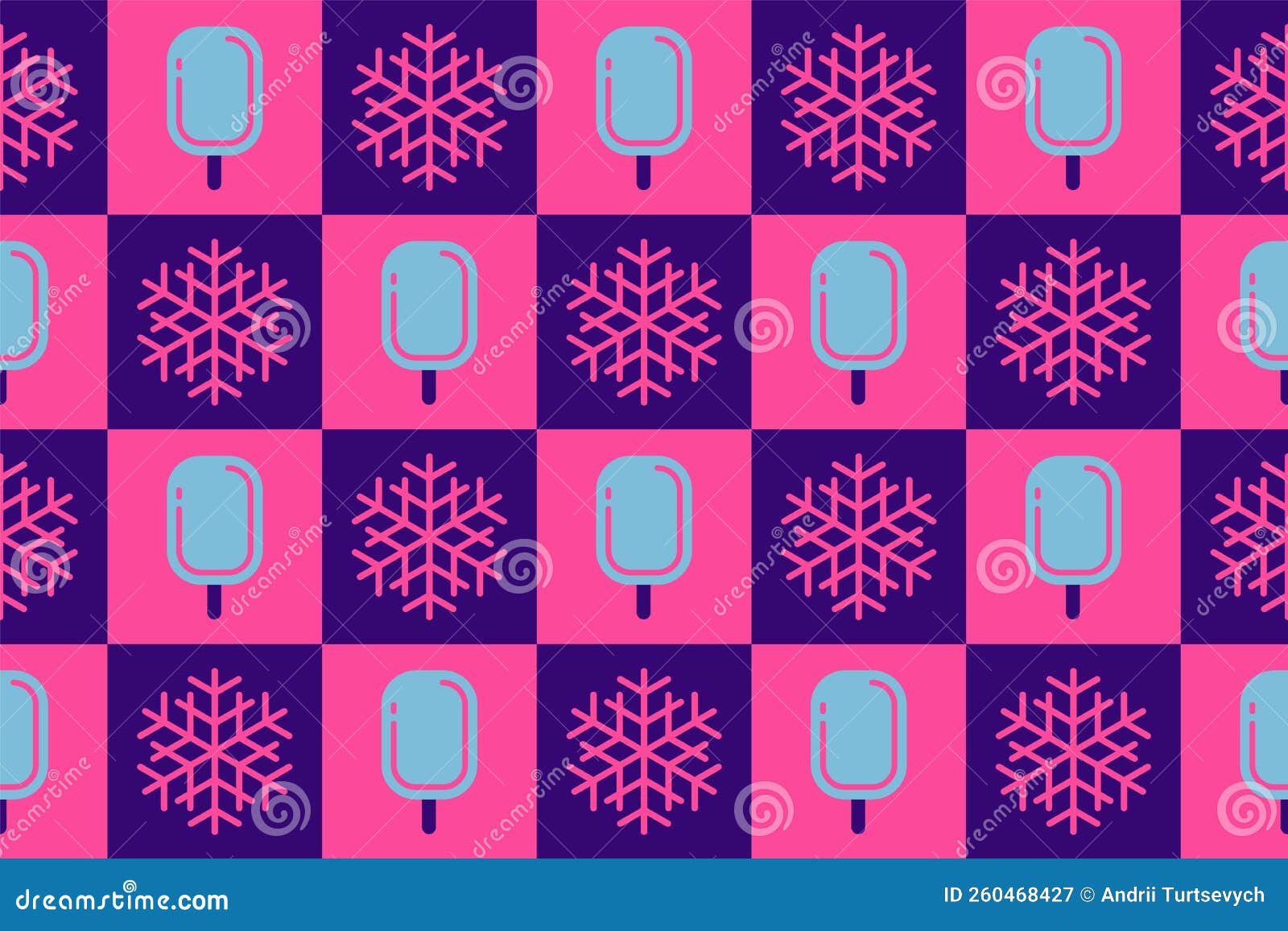 Snowflakes and Ice Cream, Seamless Vector Texture - Pattern, Punchy ...