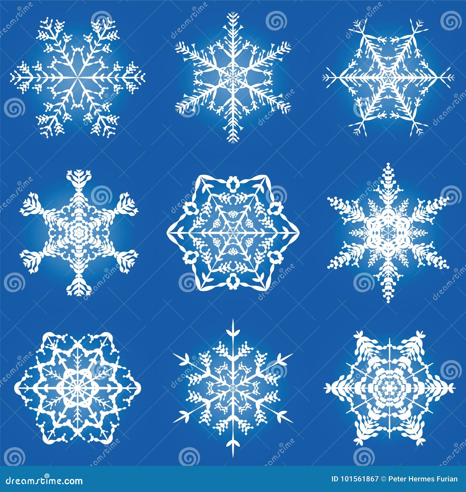Snowflakes Ornate Pattern Background Stock Vector - Illustration of ...