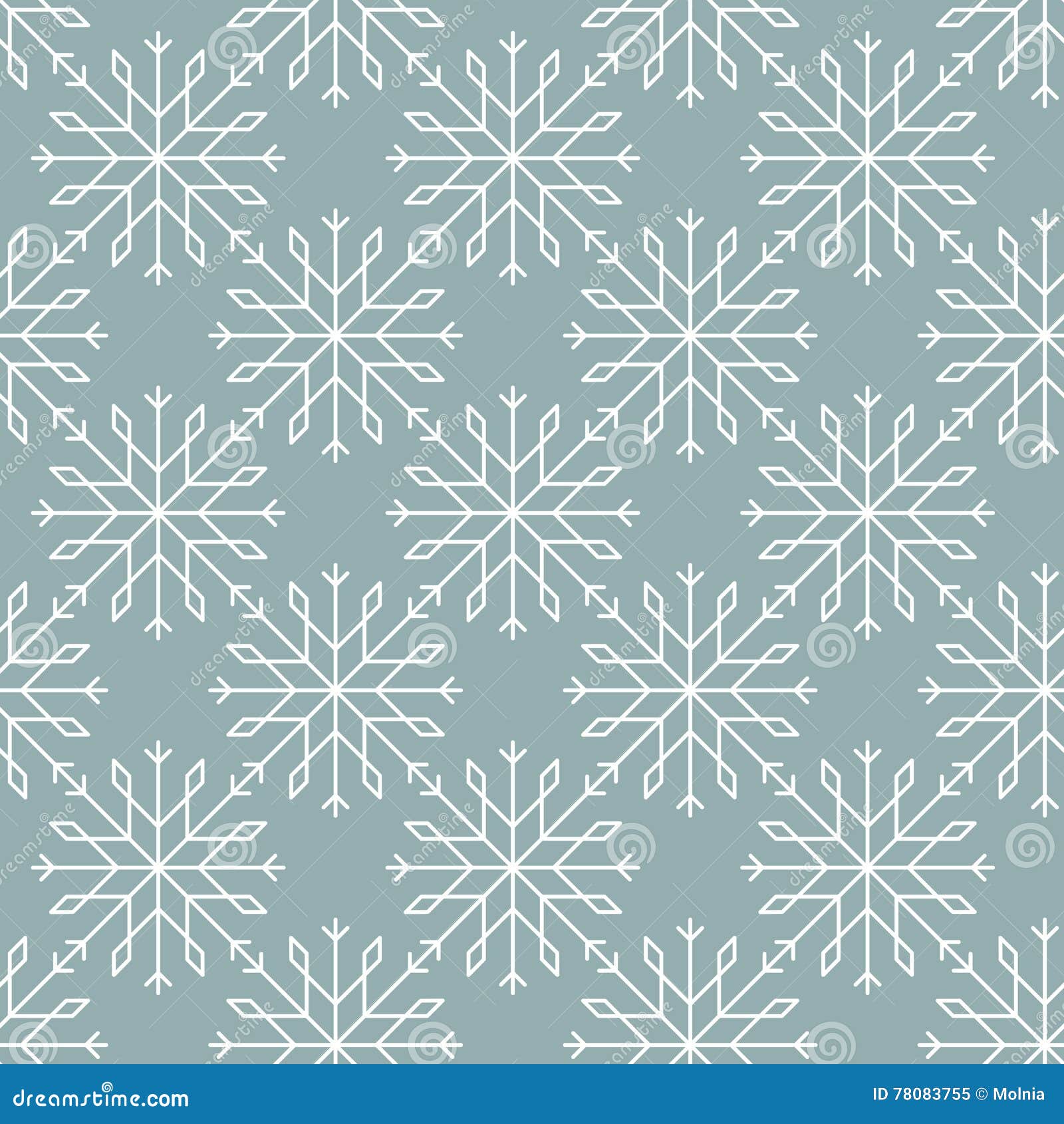 Snowflakes Pattern Seamless Line Art Stock Vector - Illustration of ...