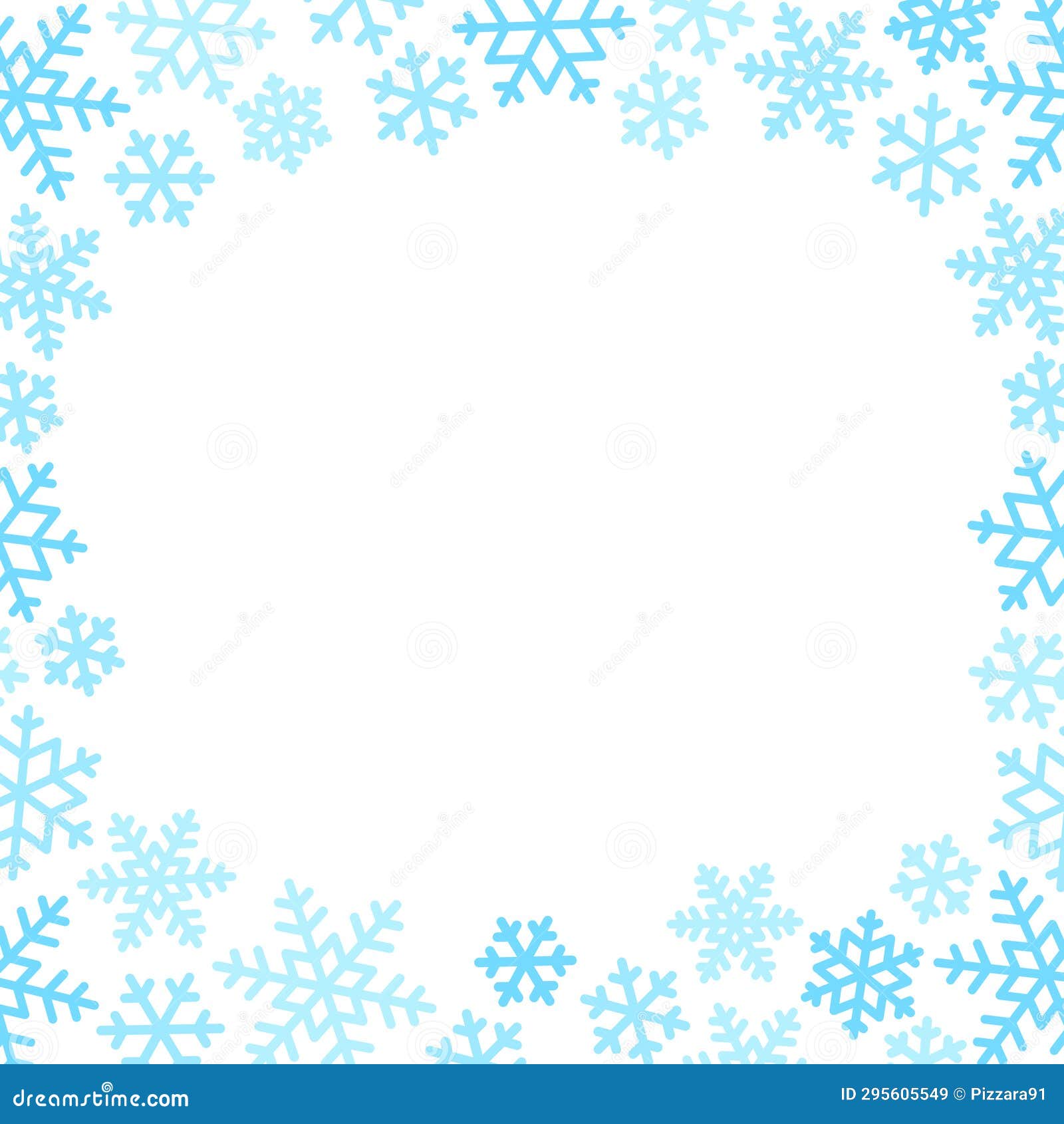 Snowflakes Picture Frame Square Position for Decoration Stock ...