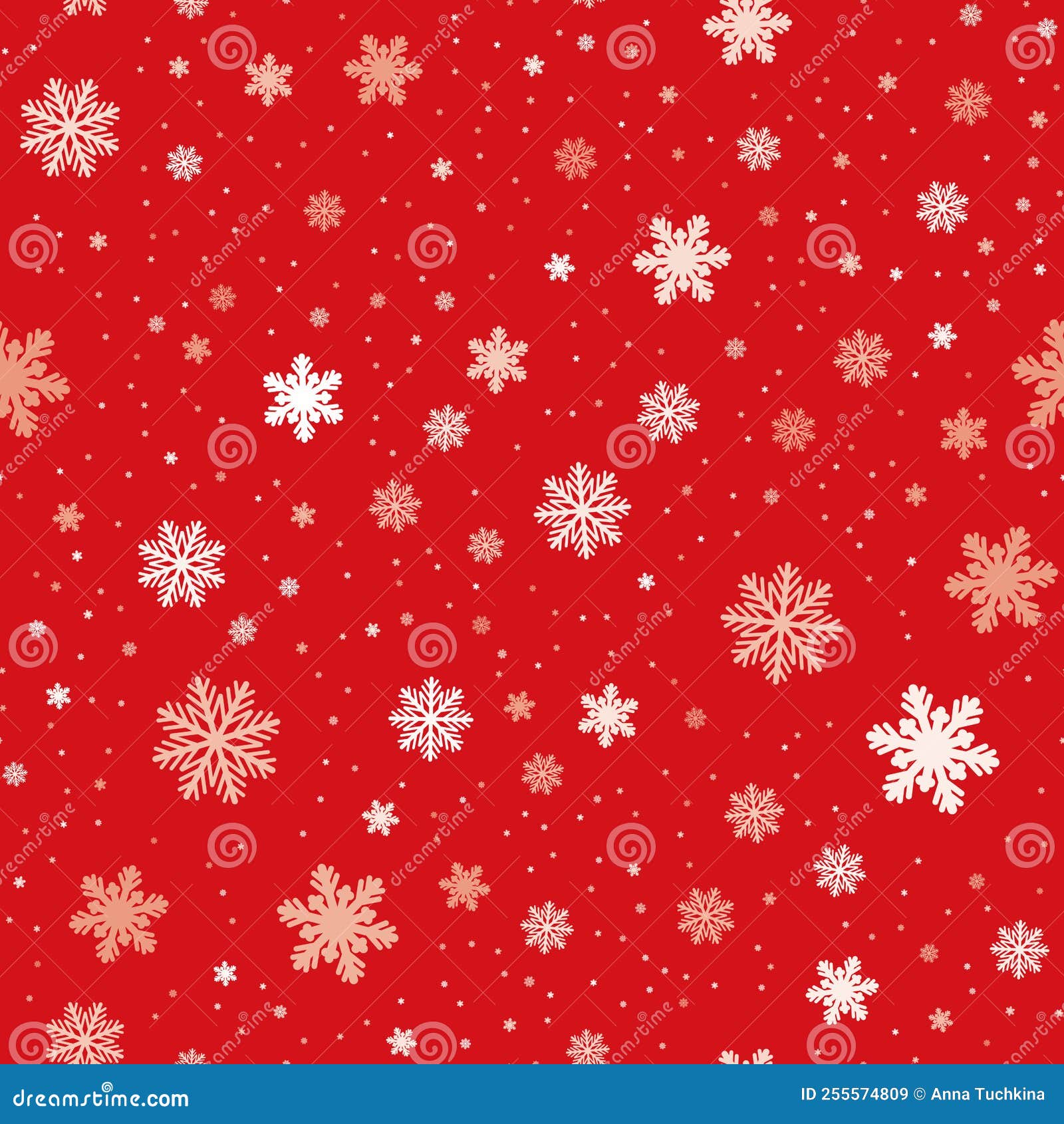 Snowflakes on Red Background Pattern Stock Illustration - Illustration ...
