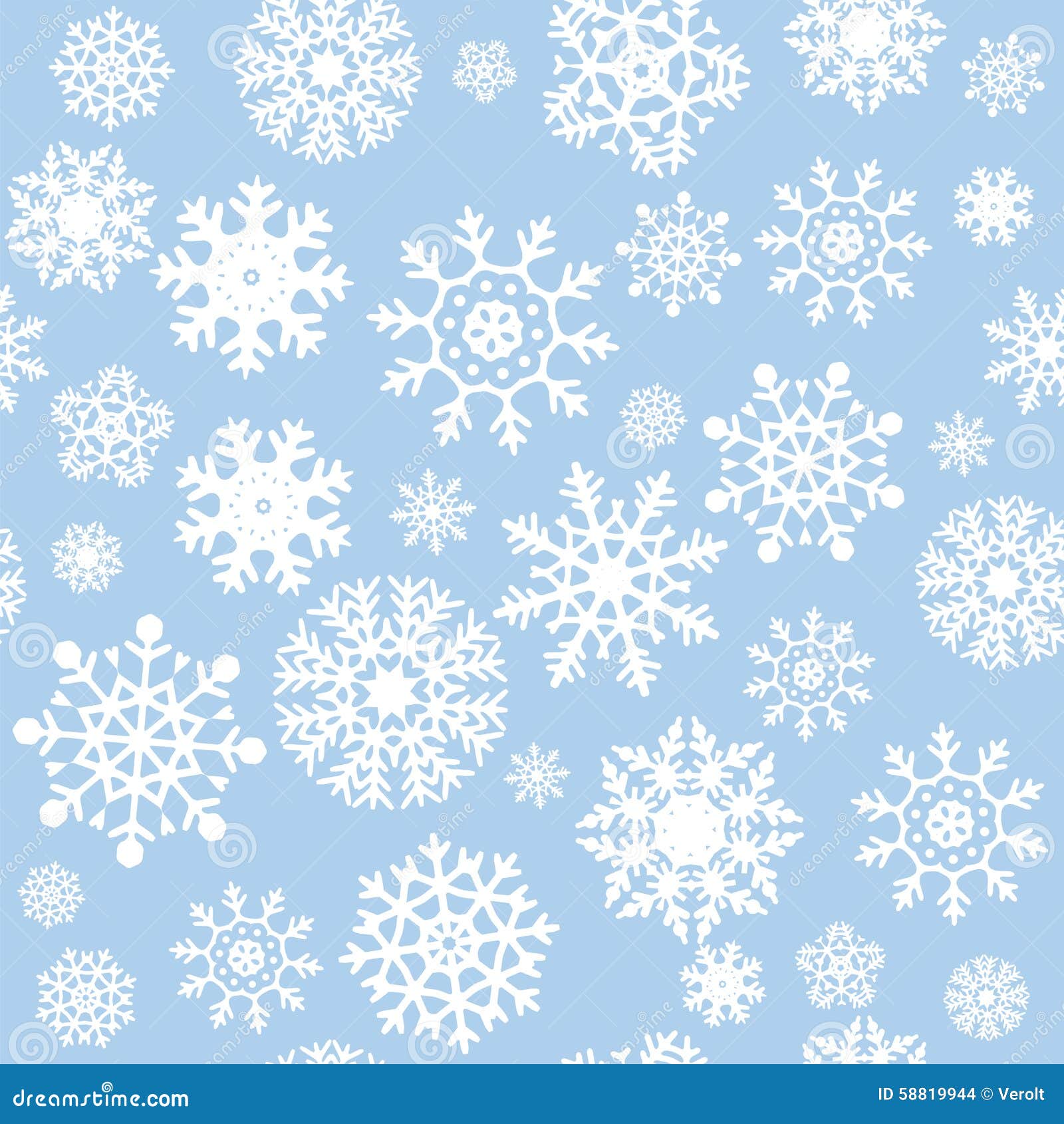 Snowflakes Seamless Pattern On A Red Background. Cute Background With ...