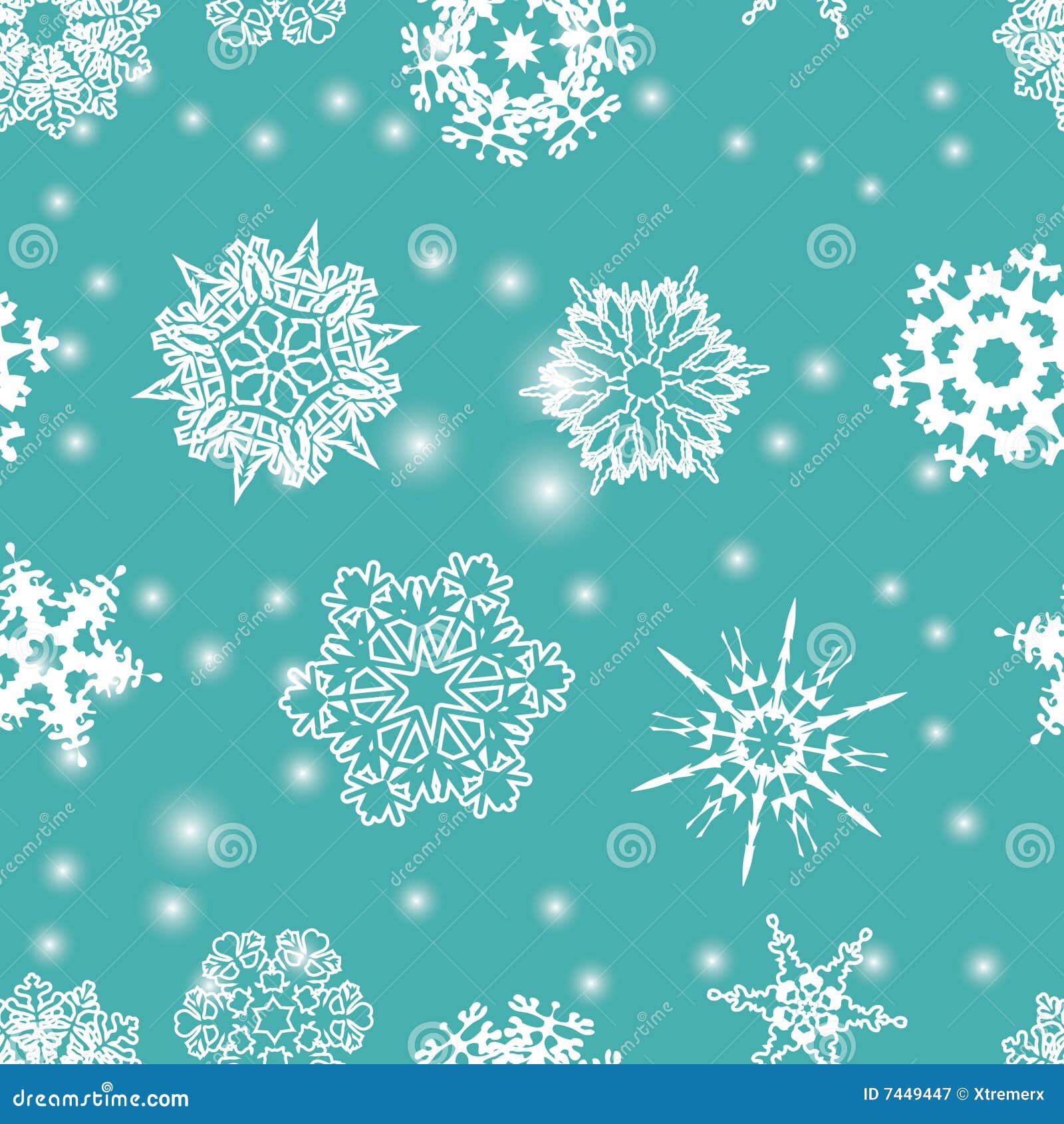 Snowflakes Seamless Pattern. Stock Vector - Illustration of background ...